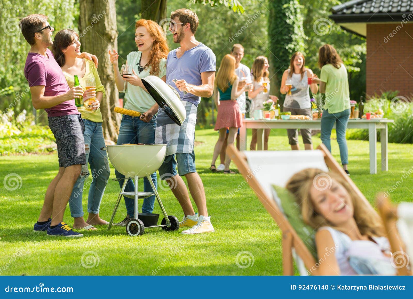 Fun with barbecue stock photo. Image of nature, couple - 92476140