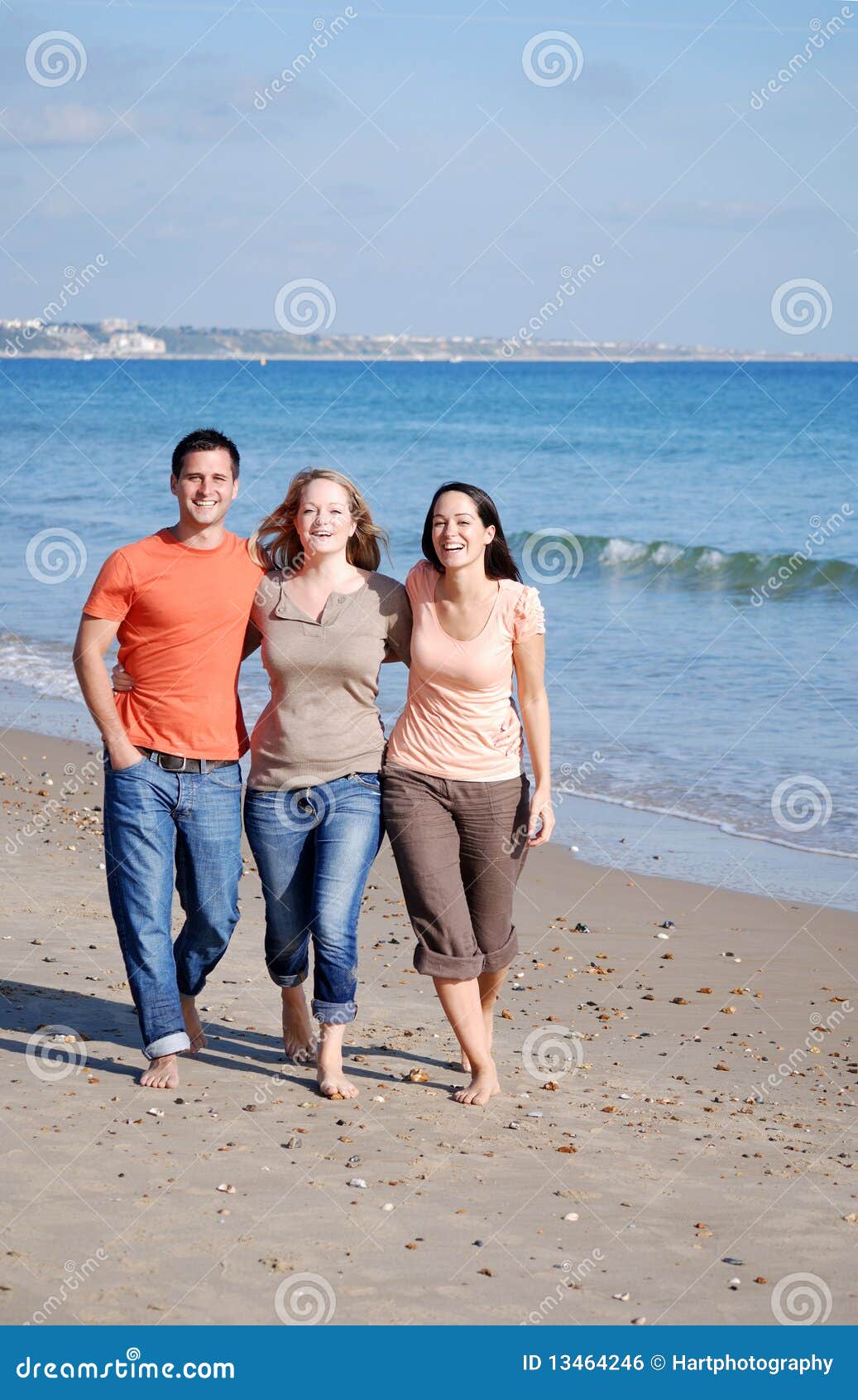 Fun at the beach stock photo. Image of happy, walking - 13464246