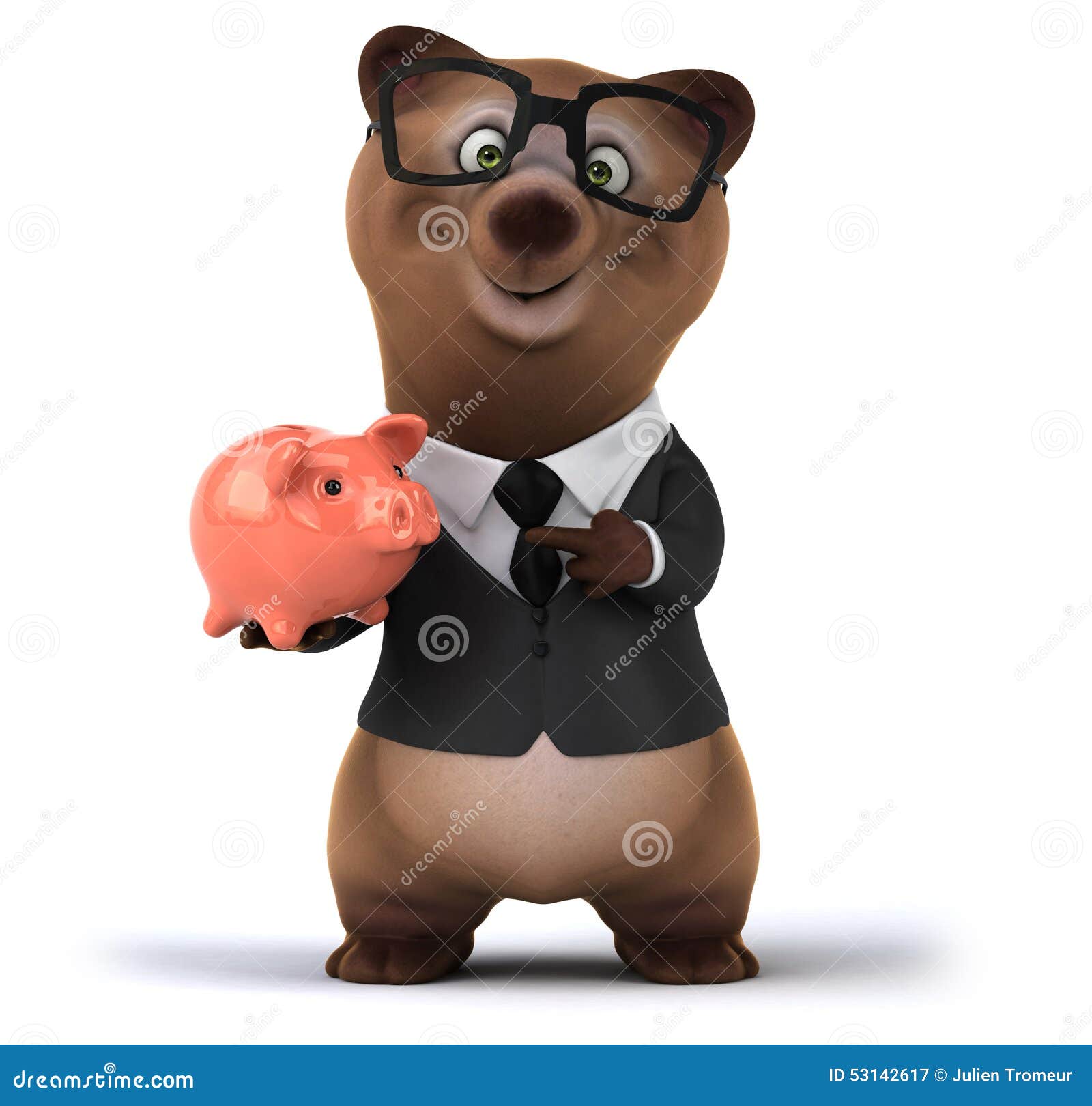 Fun bear stock illustration. Illustration of piggy, view - 53142617