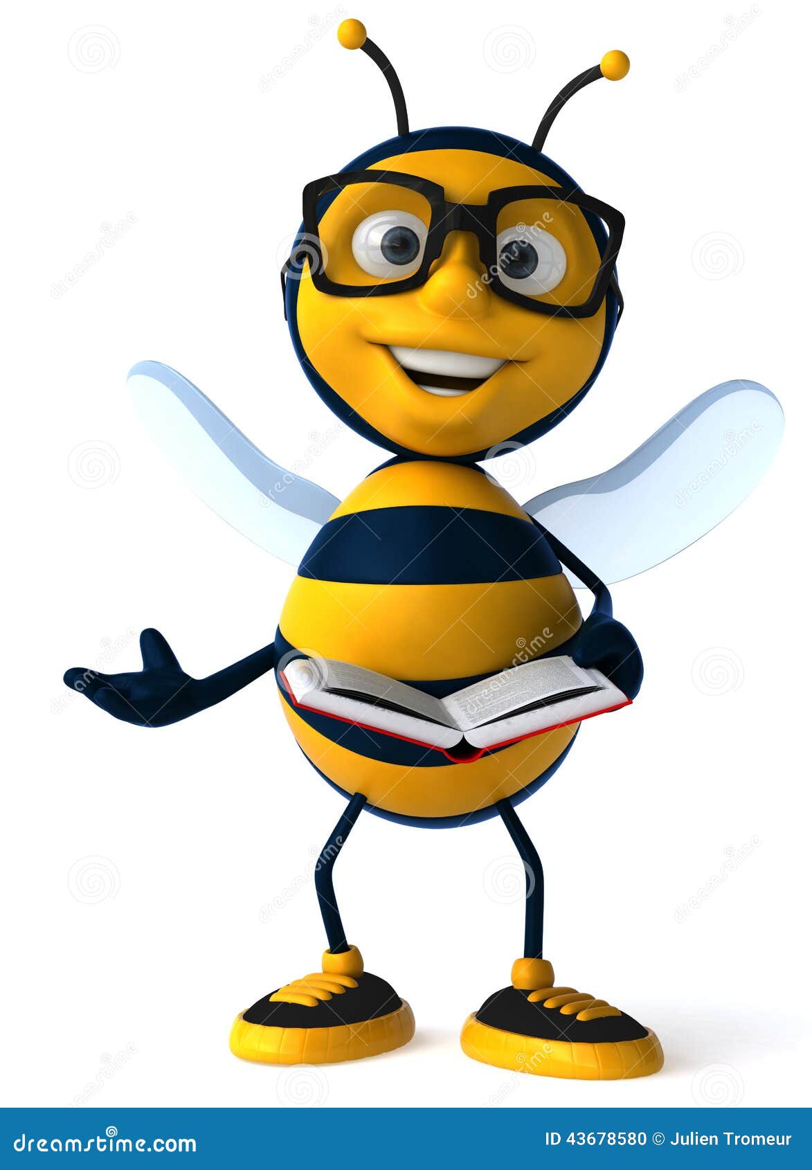Fun bee stock illustration. Illustration of flying, sneakers - 43678580