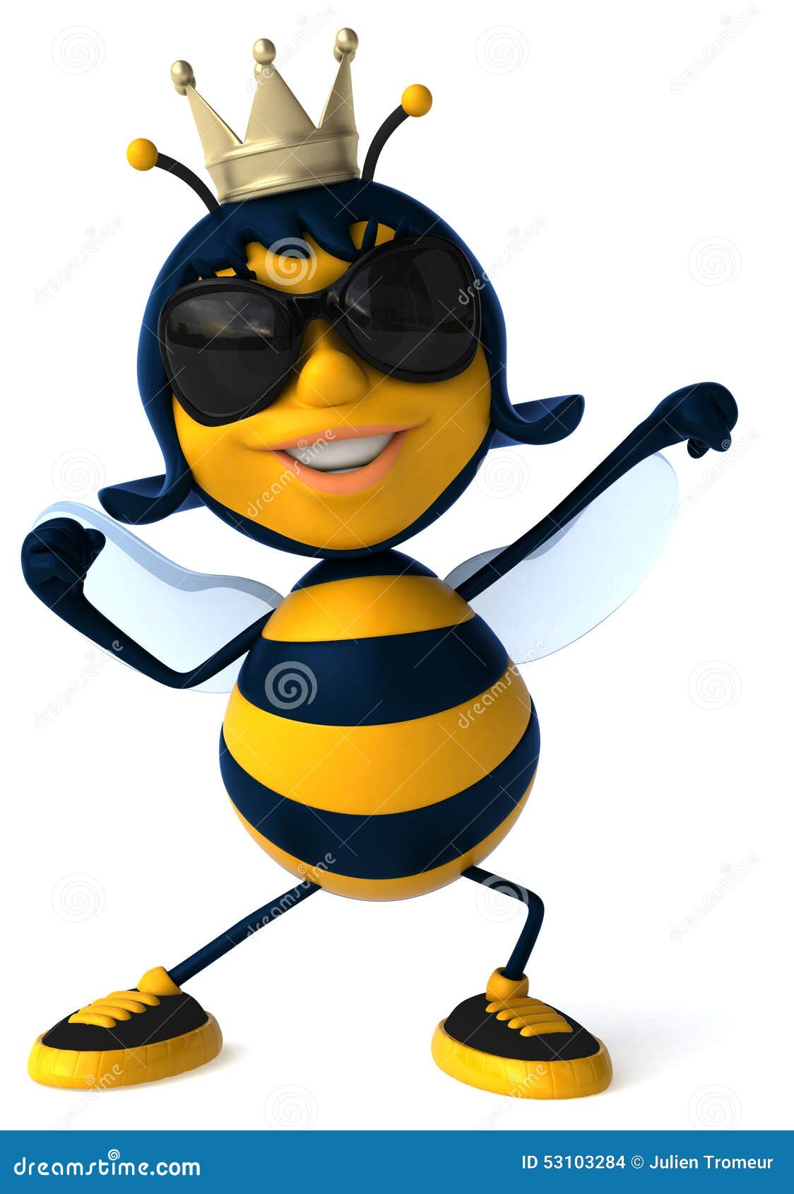 Fun bee stock illustration. Illustration of wings, insect - 53103284