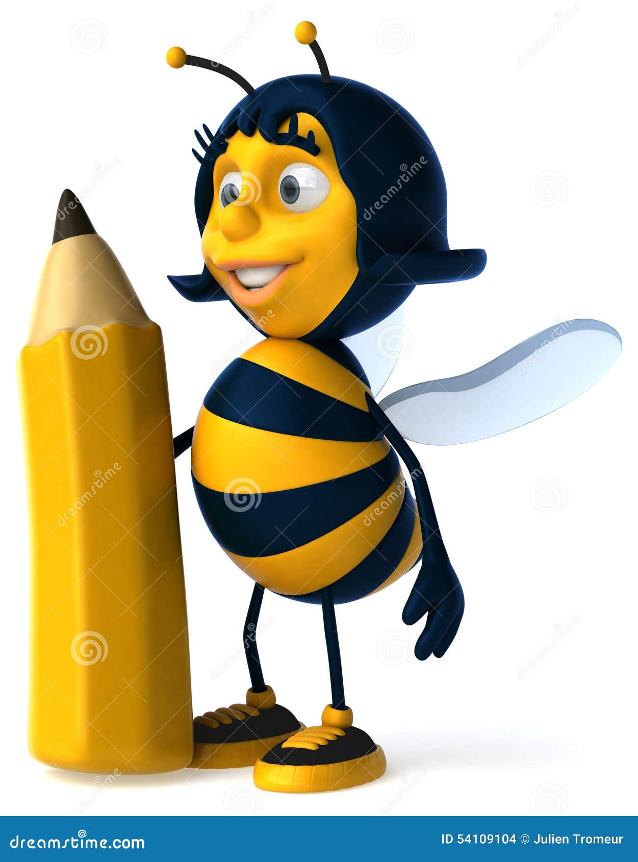 Fun bee stock illustration. Illustration of busy, crayon - 54109104