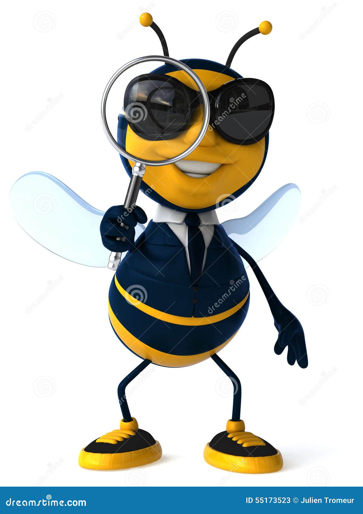Fun bee stock illustration. Illustration of character - 55173523