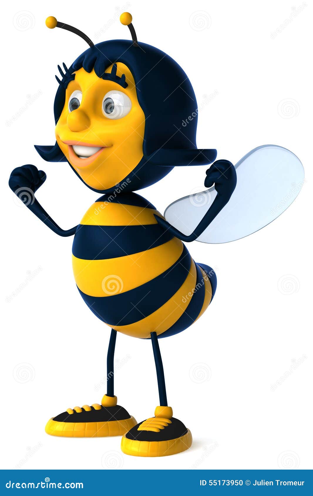Fun bee stock illustration. Illustration of character - 55173950