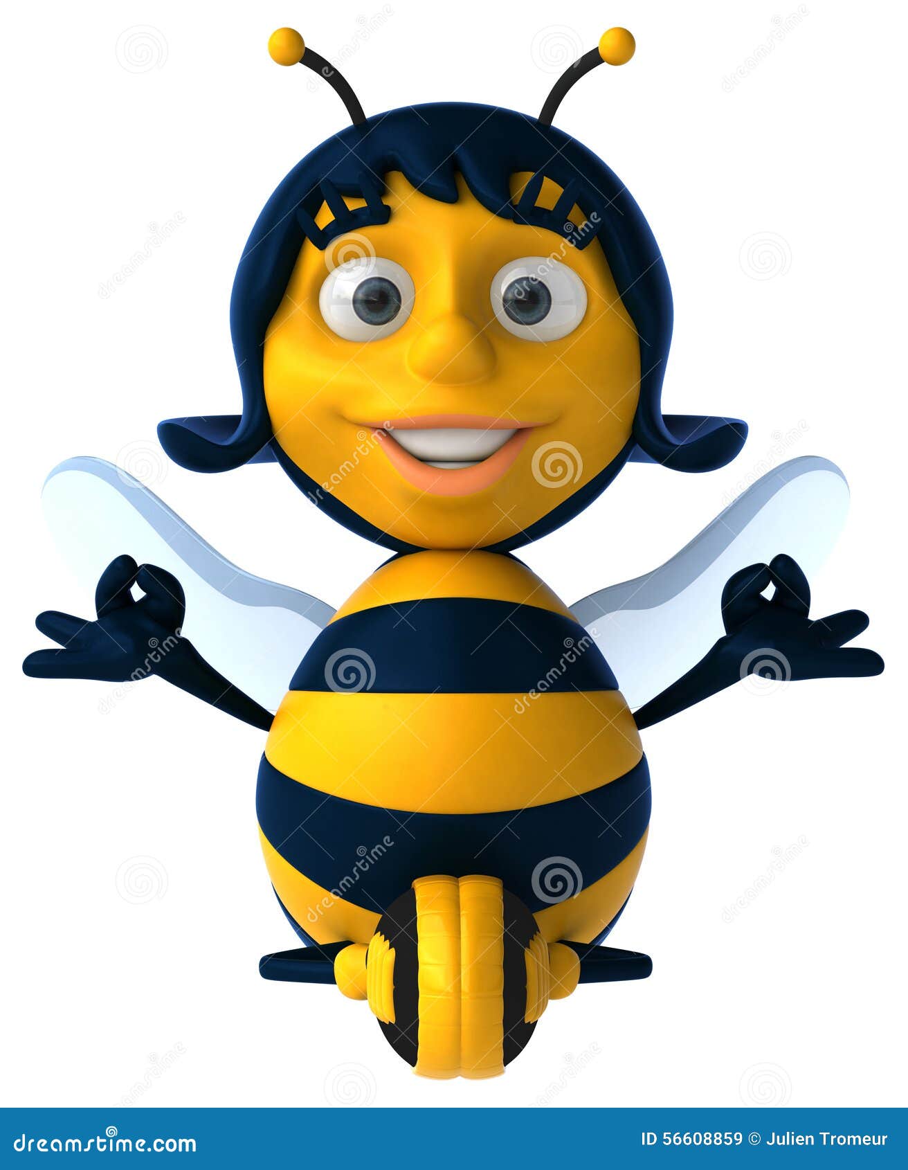 Fun bee stock illustration. Illustration of stinger, happy - 56608859