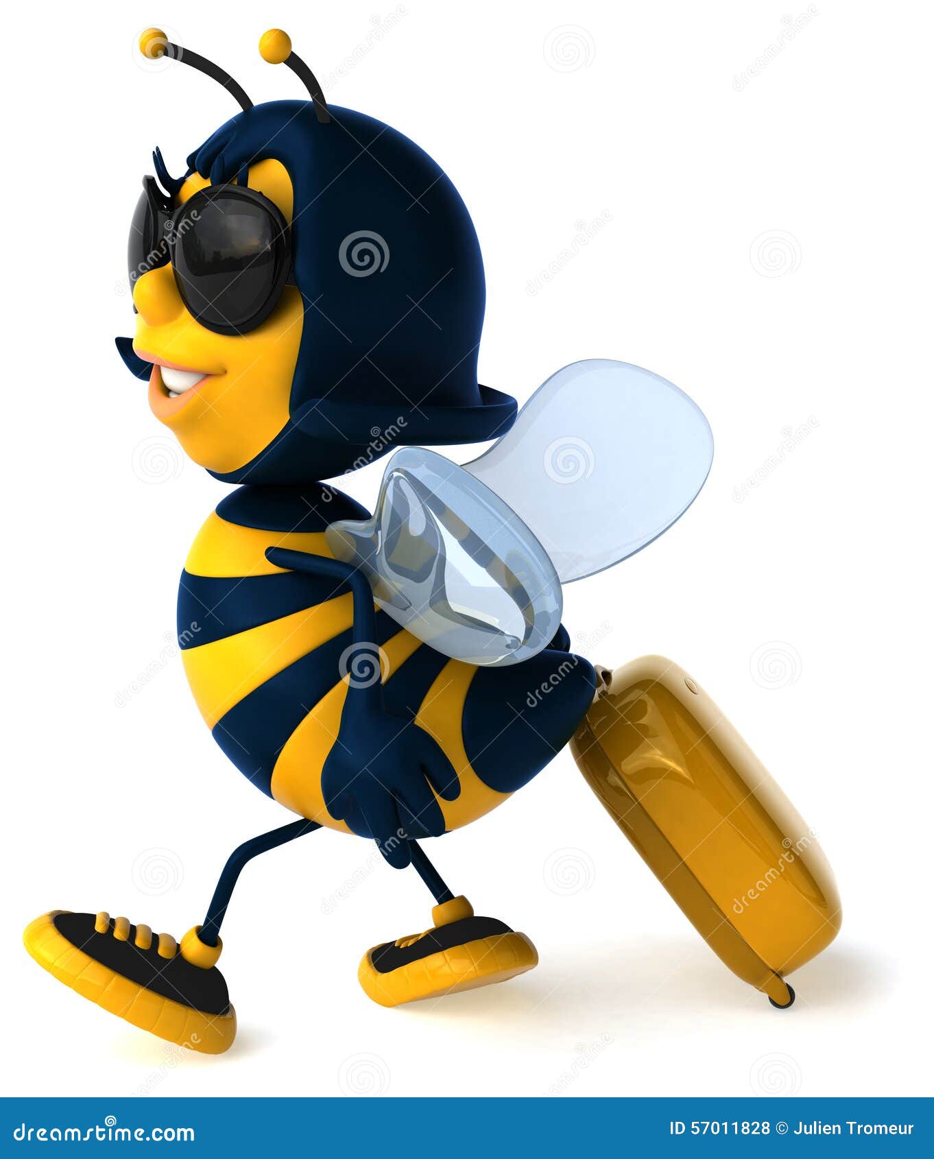 Fun bee stock illustration. Illustration of character - 57011828