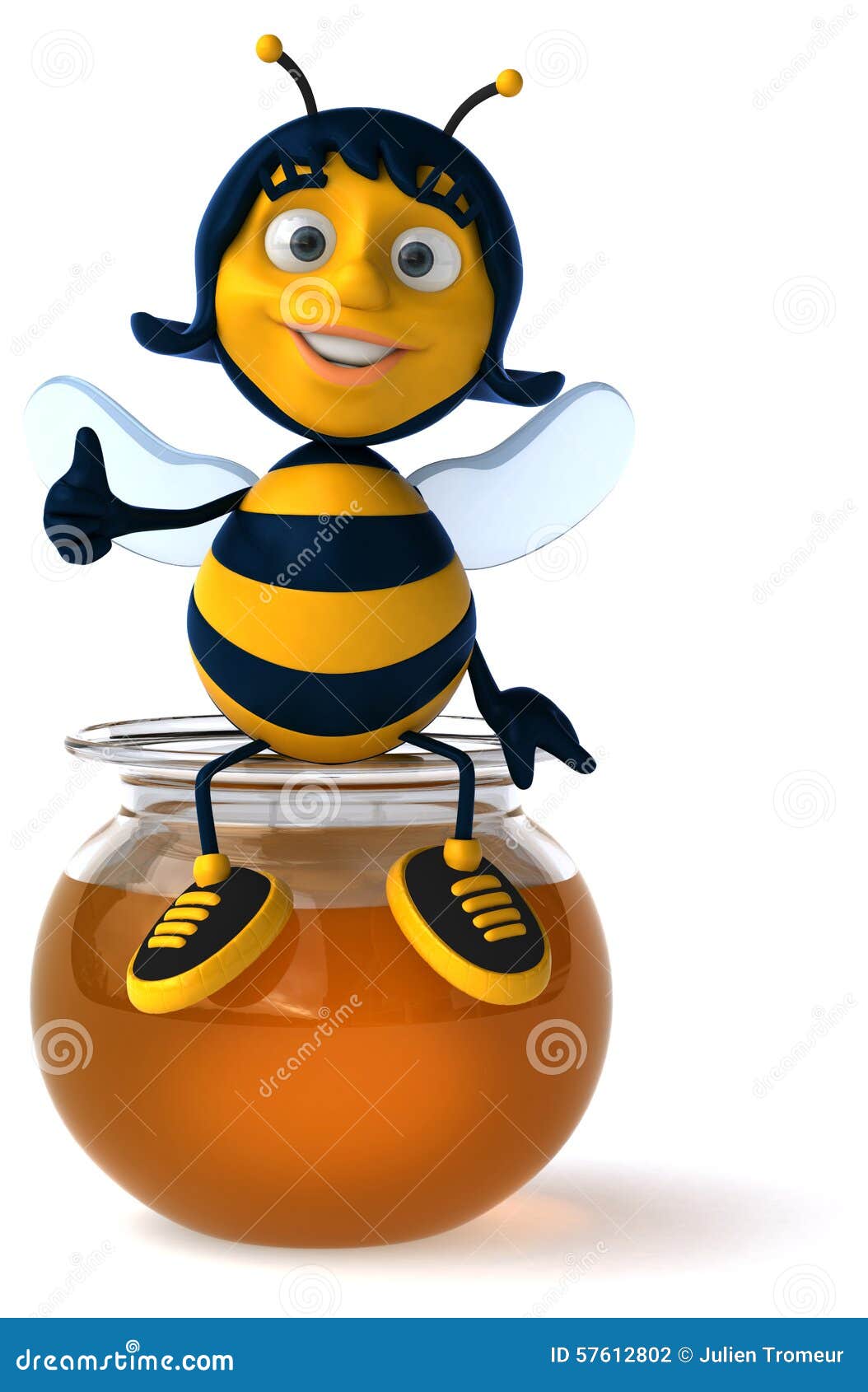 Fun bee stock illustration. Illustration of nature, honey - 57612802