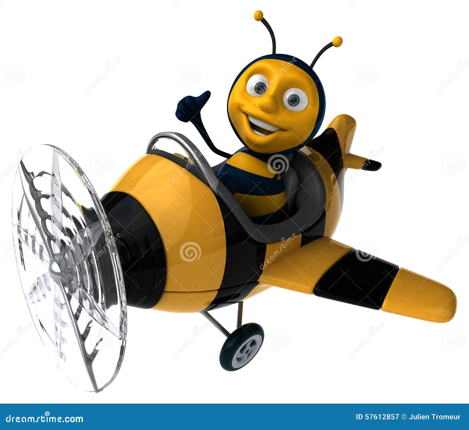Fun bee stock illustration. Illustration of flying, black - 57612857