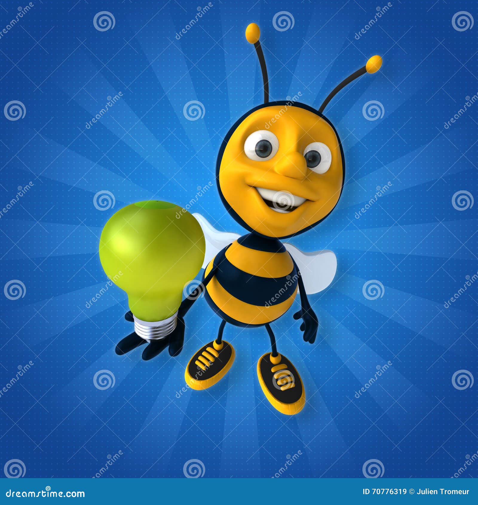 Fun bee stock illustration. Illustration of buzz, sting - 70776319