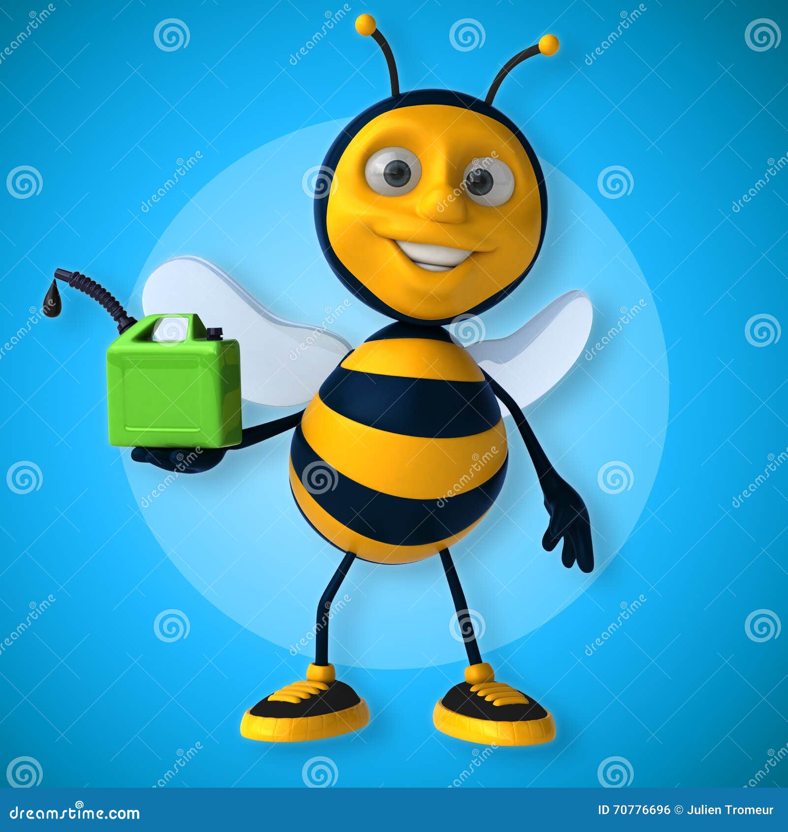 Fun bee stock illustration. Illustration of stinger, yellow - 70776696
