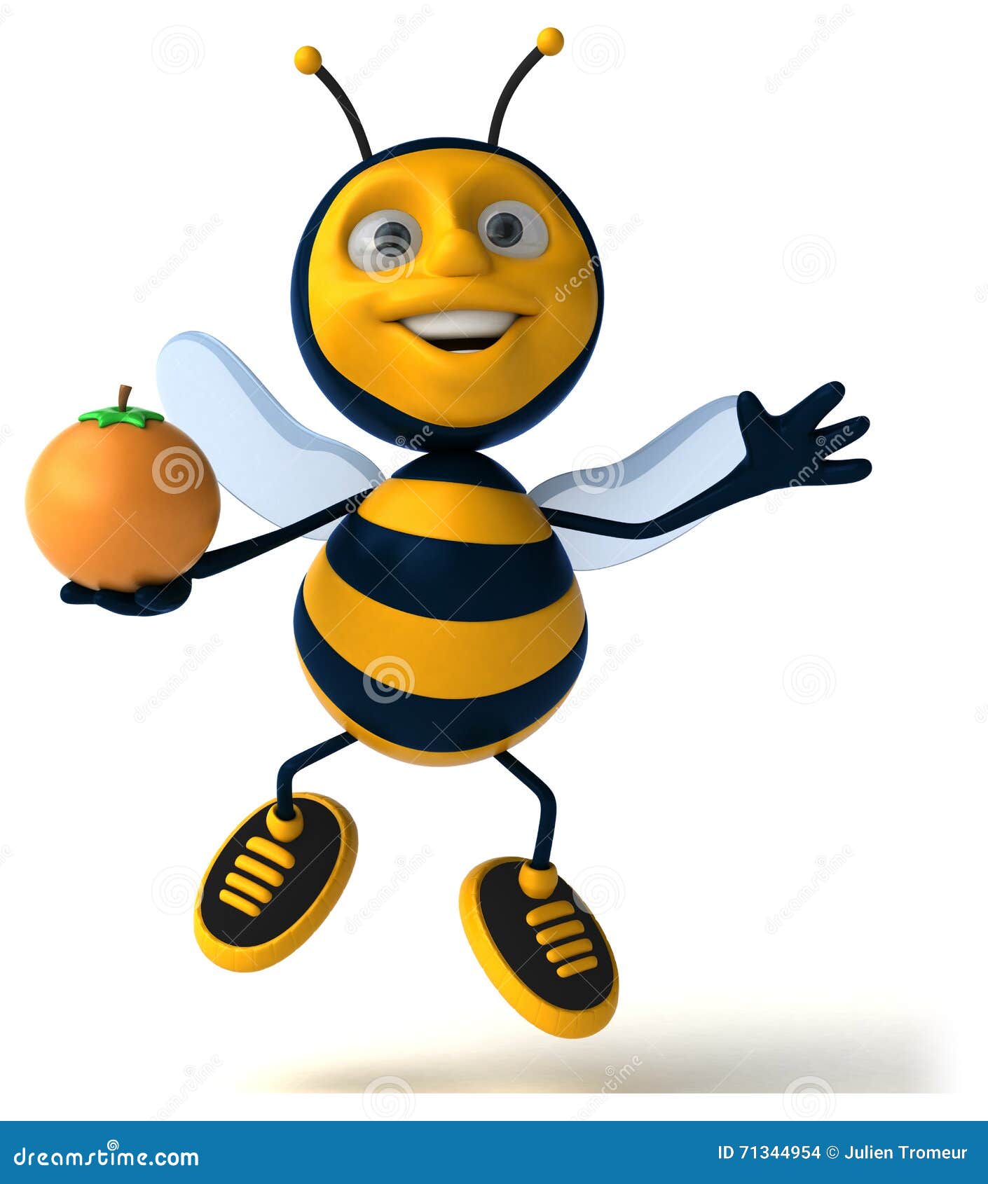 Fun bee stock illustration. Illustration of cartoon, animal - 71344954