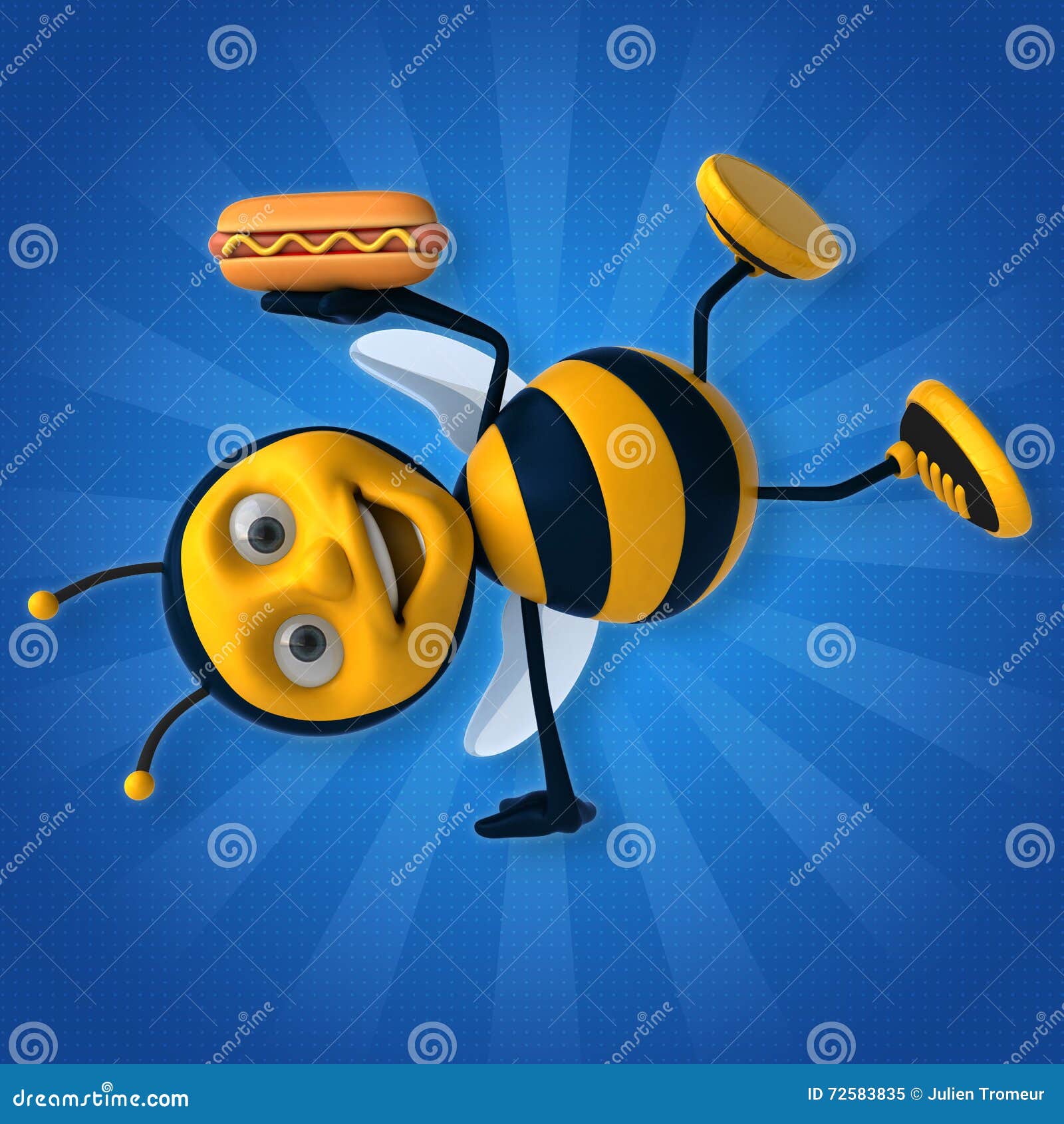 Fun bee stock illustration. Illustration of insect, stinger - 72583835