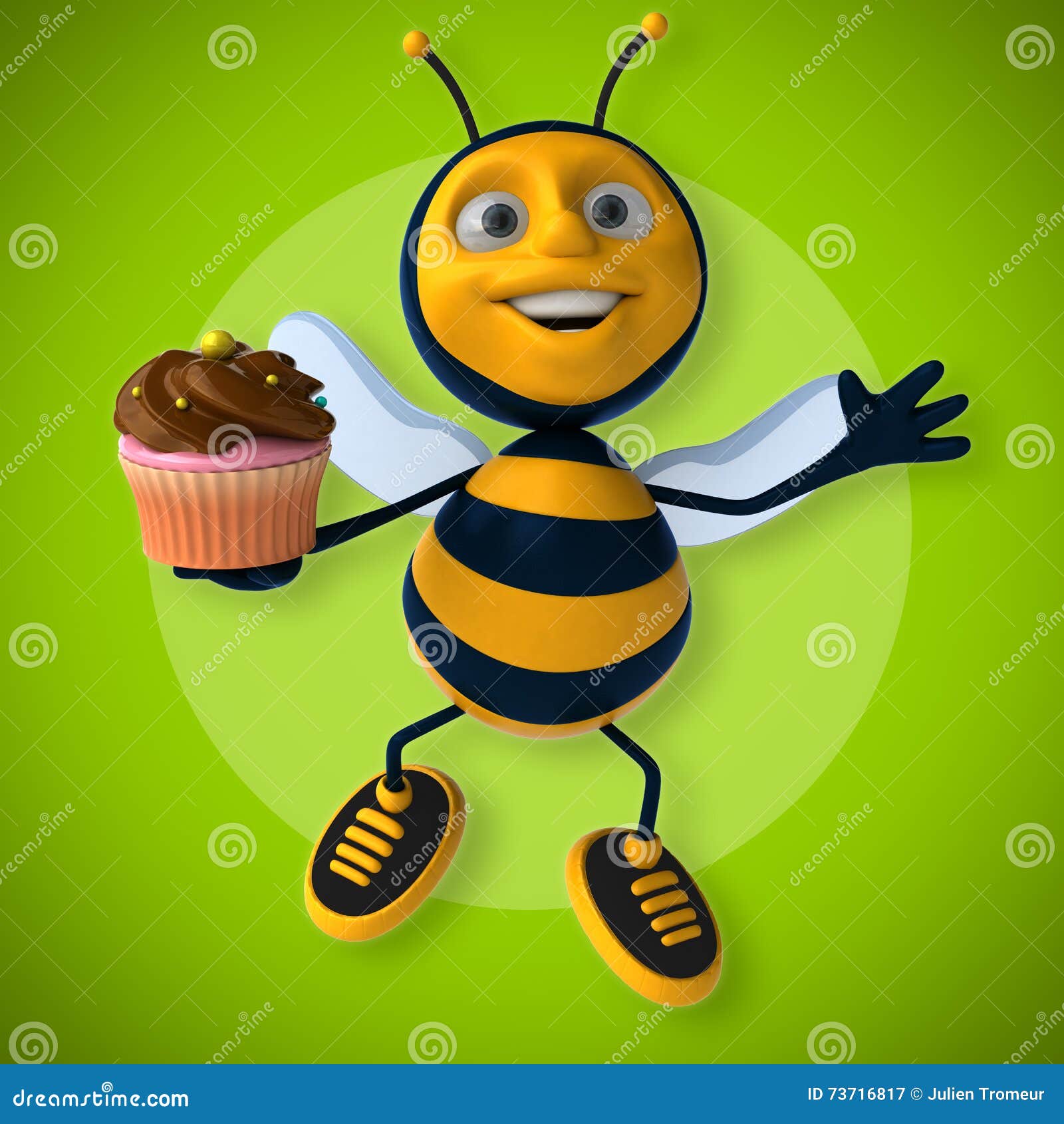 Fun bee stock illustration. Illustration of golden, clipart - 73716817