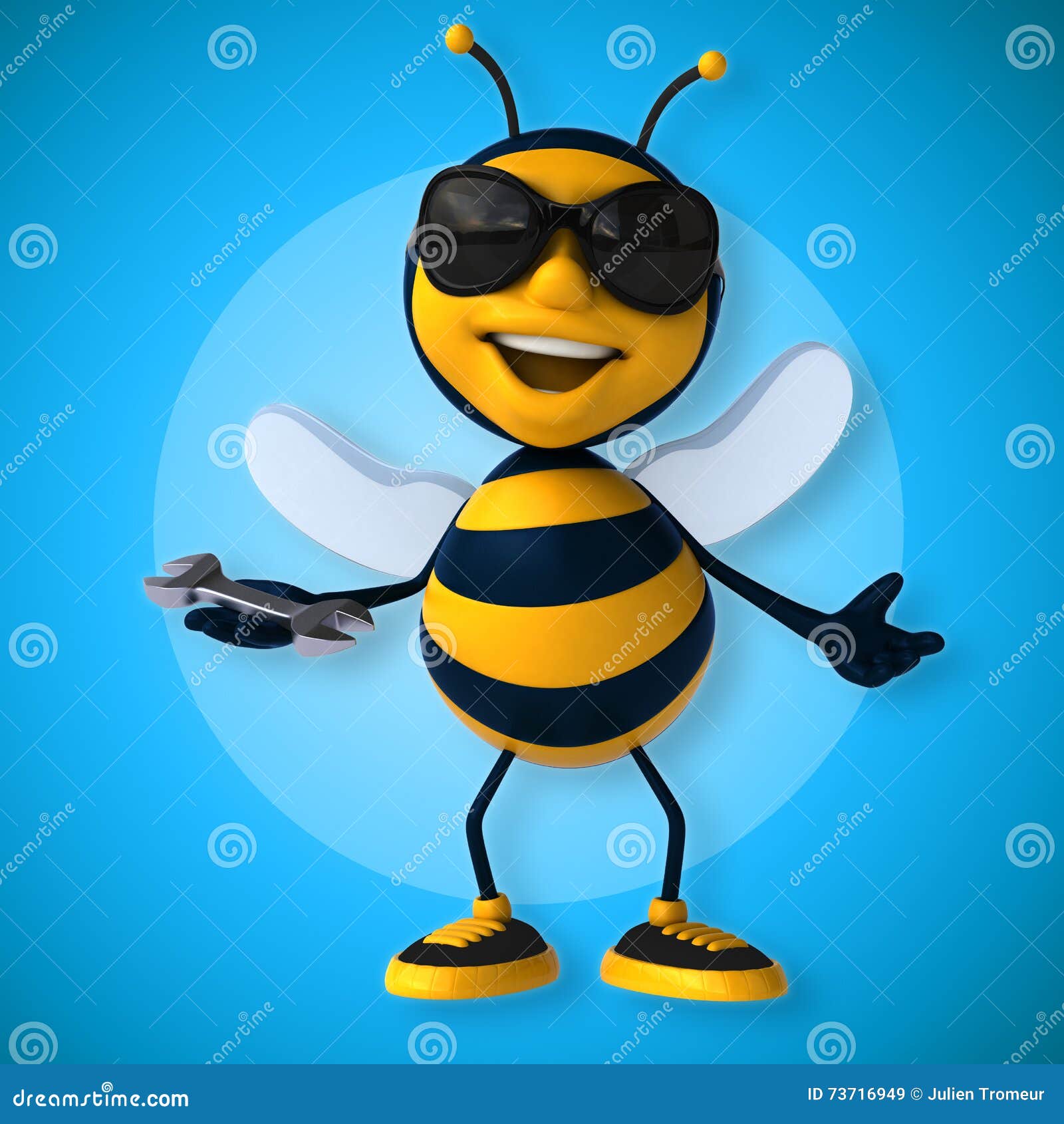 Fun bee stock illustration. Illustration of repair, nature - 73716949
