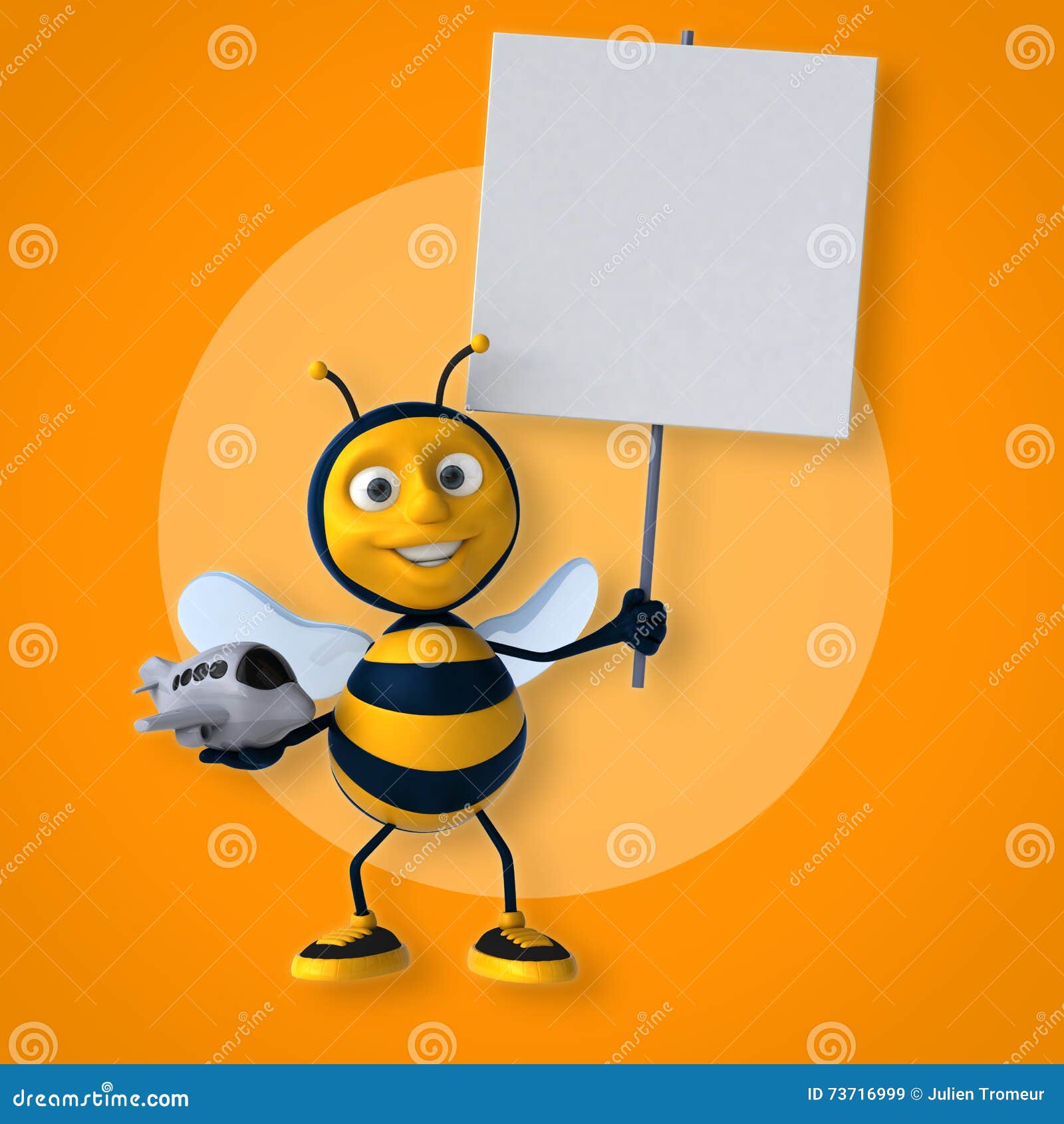 Fun bee stock illustration. Illustration of insect, wings - 73716999