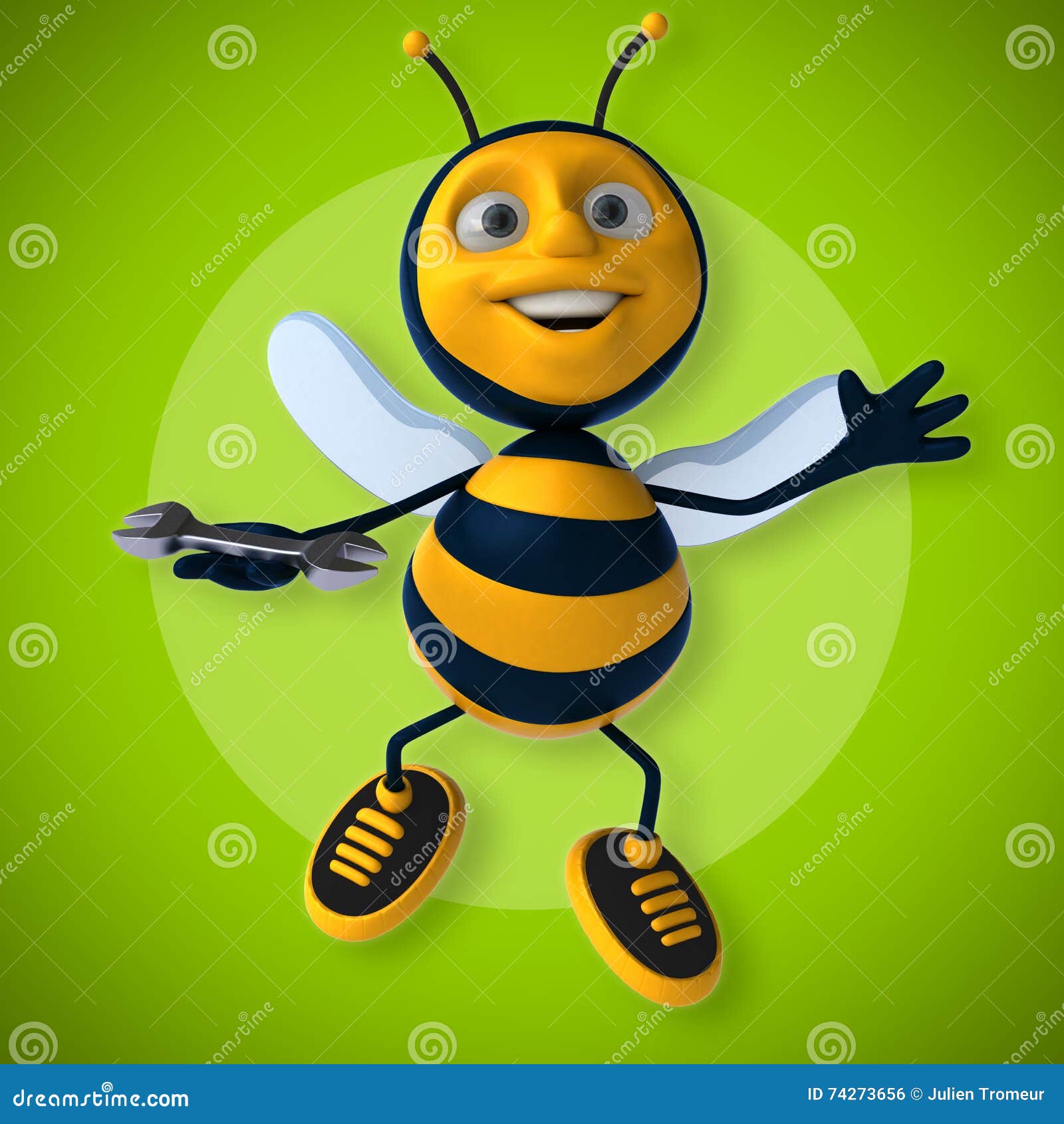 Fun bee stock illustration. Illustration of flight, yellow - 74273656