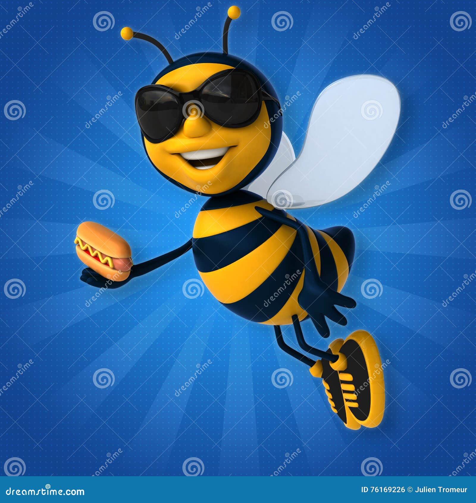 Fun bee stock illustration. Illustration of wing, flight - 76169226