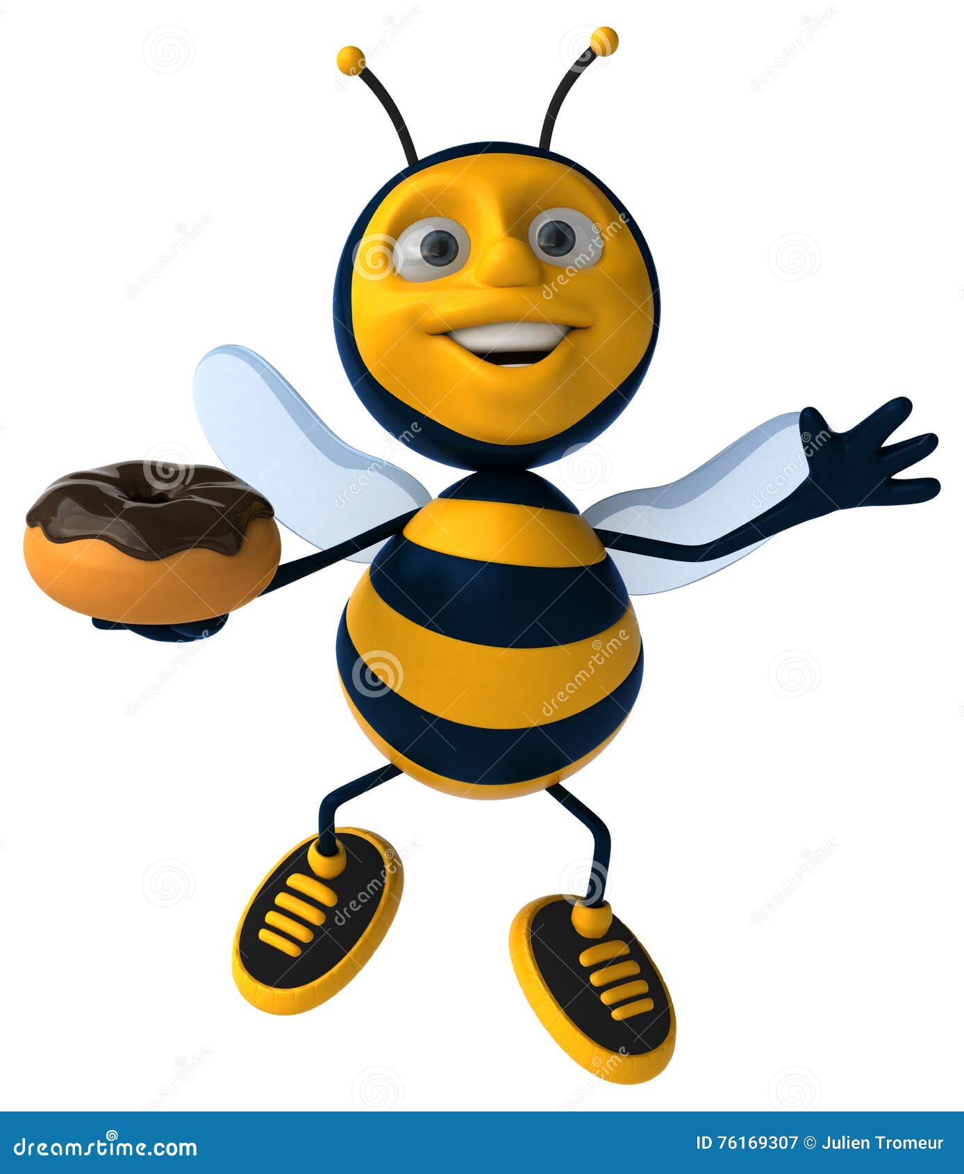 Fun bee stock illustration. Illustration of donut, bees - 76169307