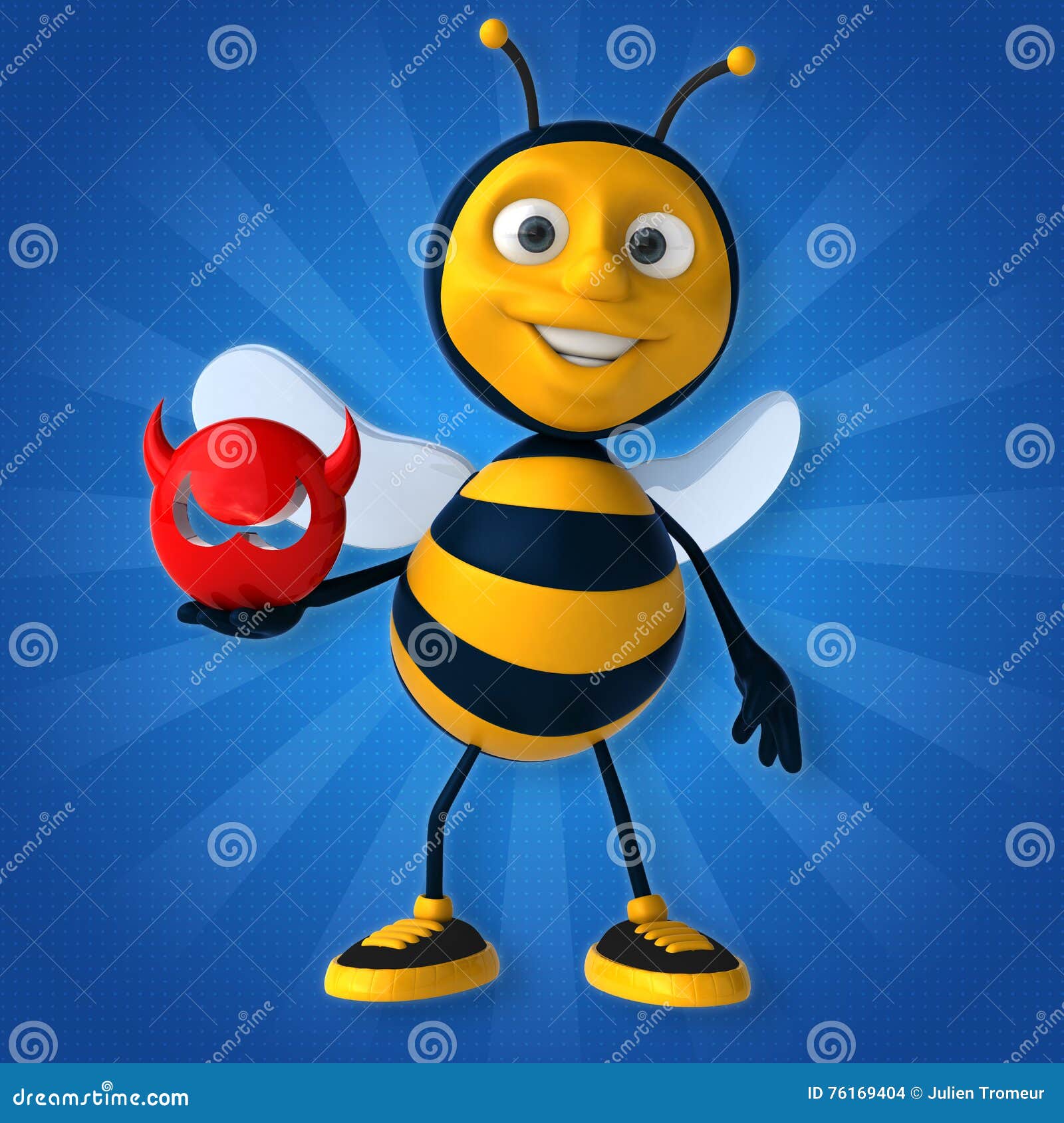 Fun bee stock illustration. Illustration of sting, buzz - 76169404