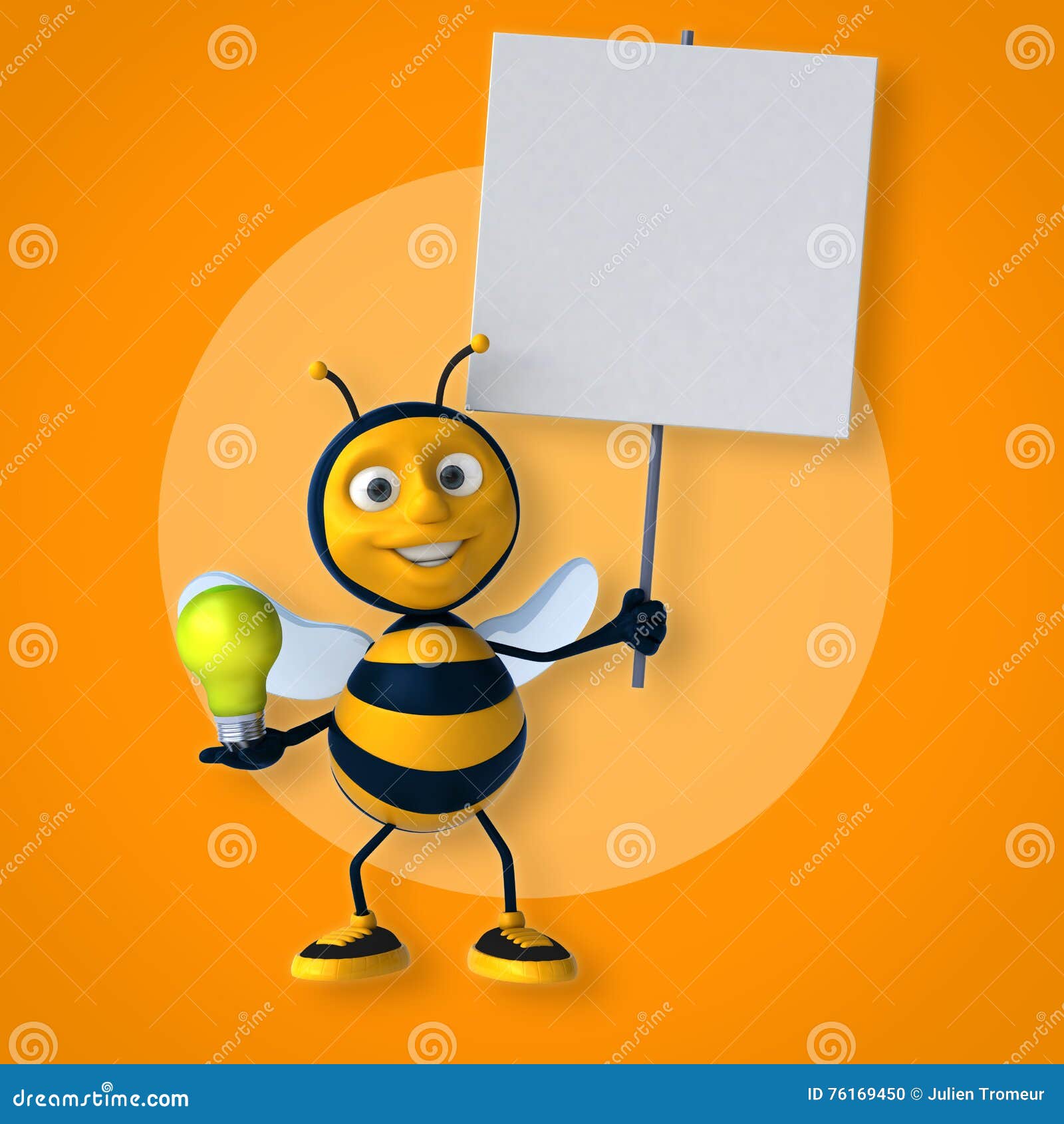 Fun bee stock illustration. Illustration of wings, stinger - 76169450