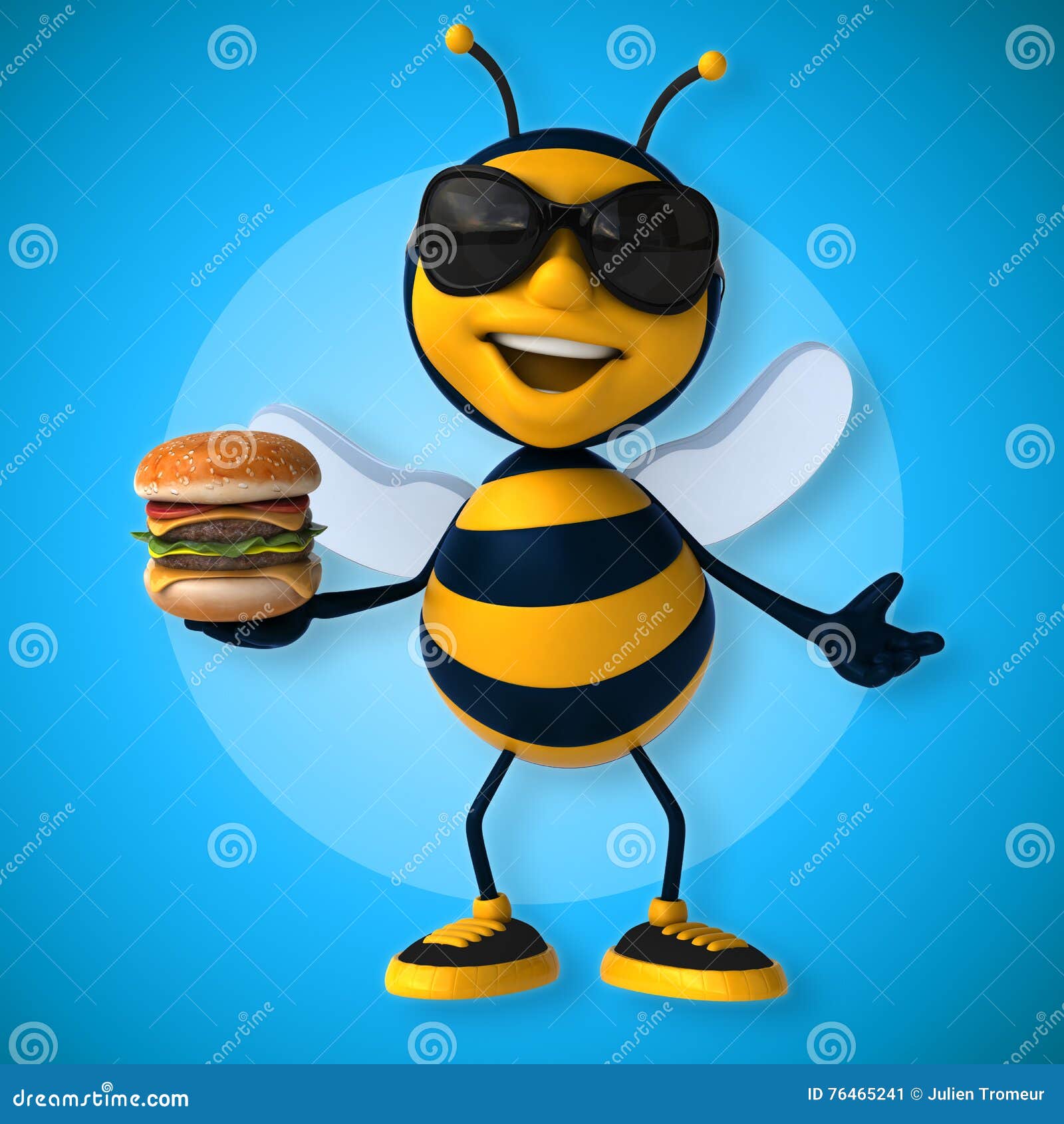 Fun bee stock illustration. Illustration of buzz, stinger - 76465241