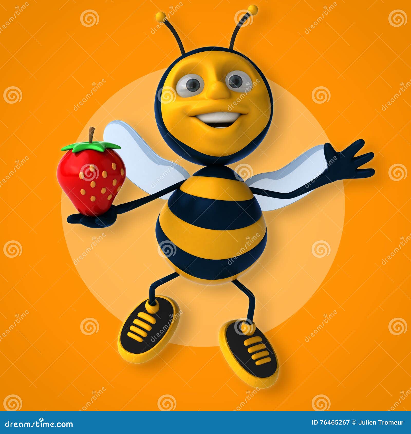 Fun bee stock illustration. Illustration of black, isolated - 76465267