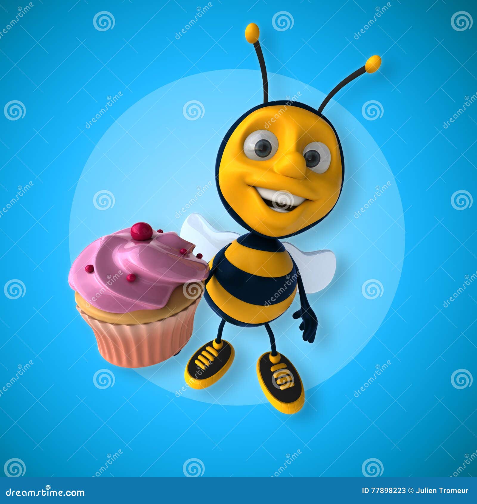 Fun bee stock illustration. Illustration of stinger, black - 77898223