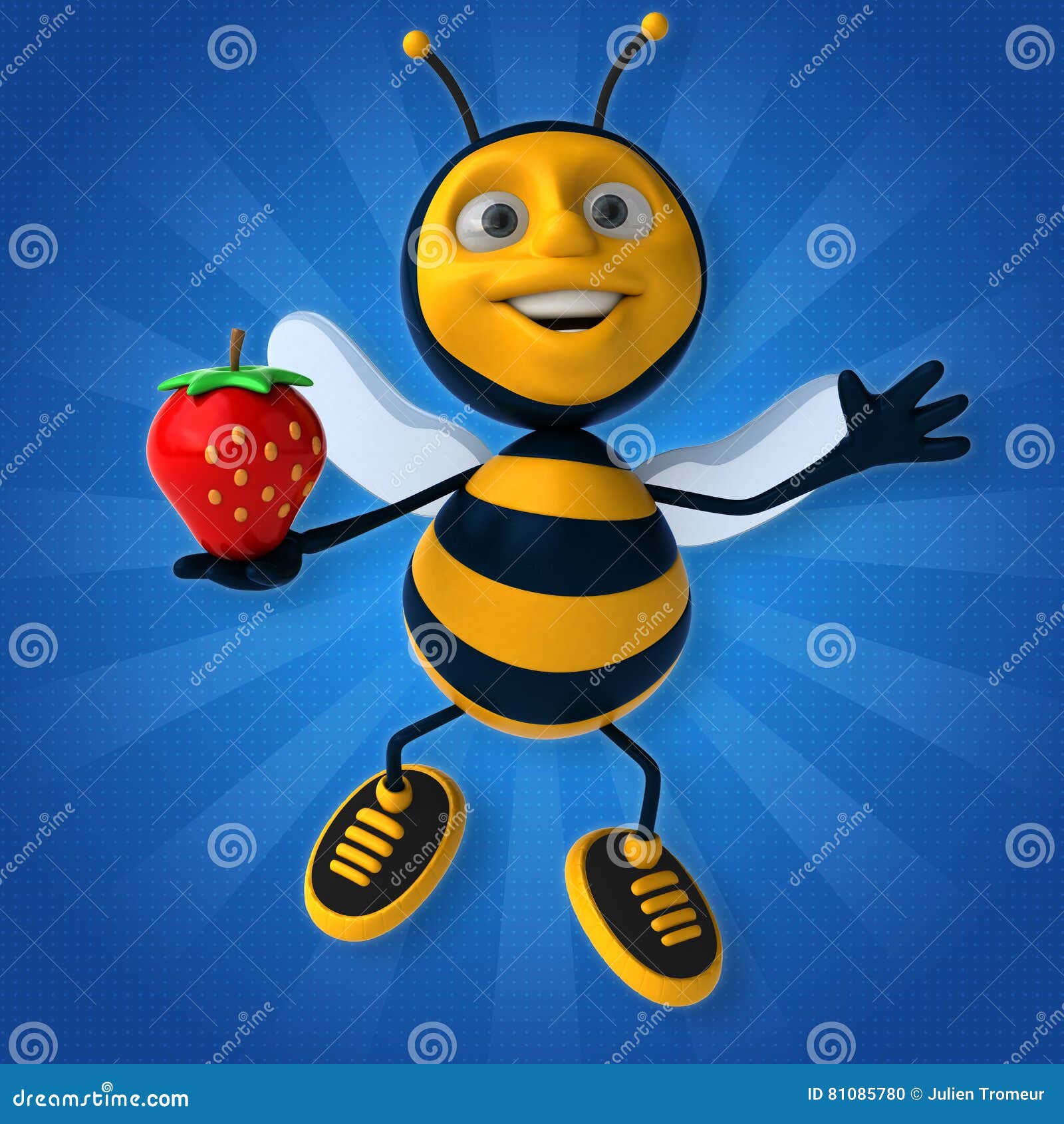 Fun bee stock illustration. Illustration of flying, animal - 81085780