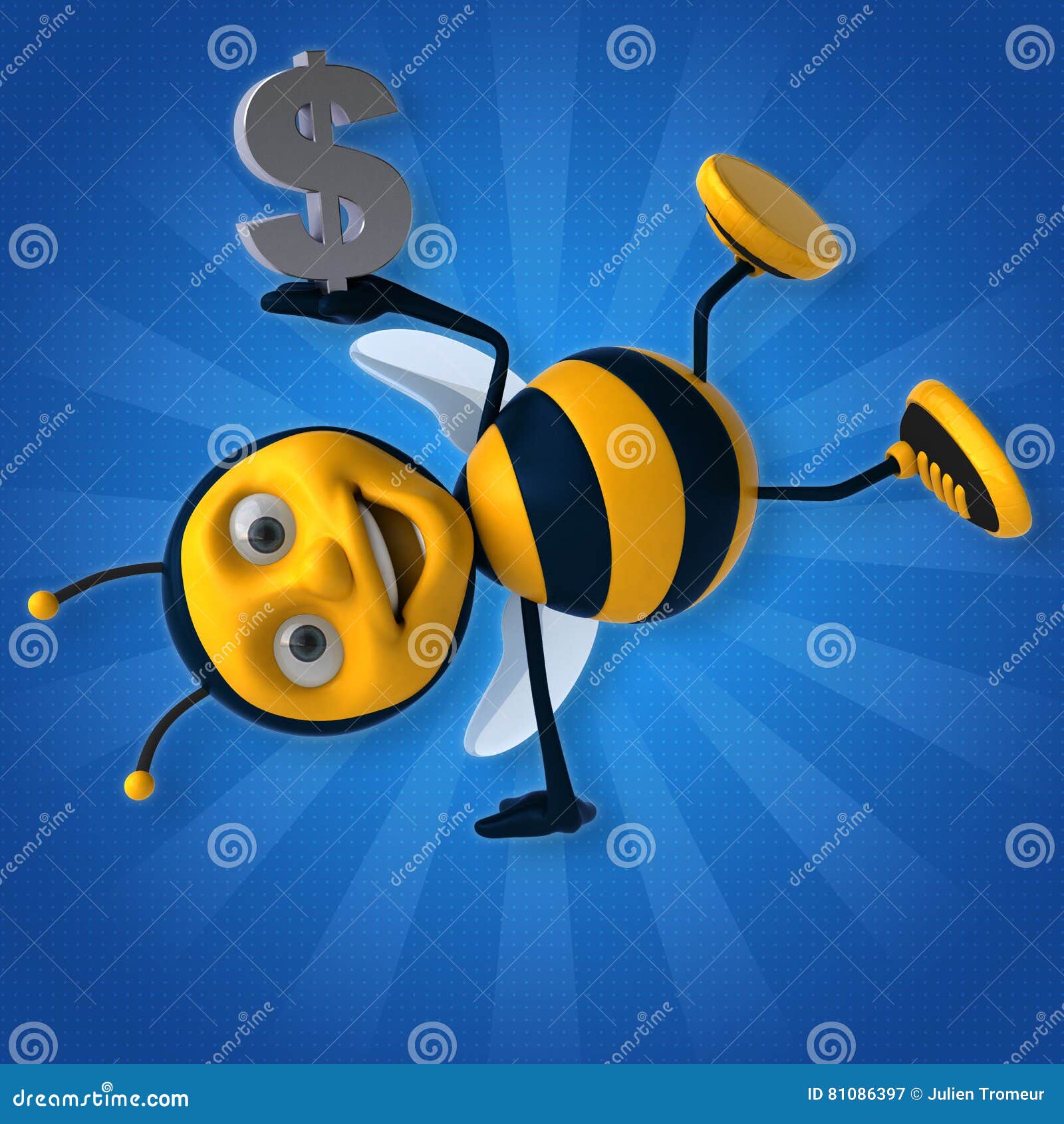 Fun bee stock illustration. Illustration of isolated - 81086397