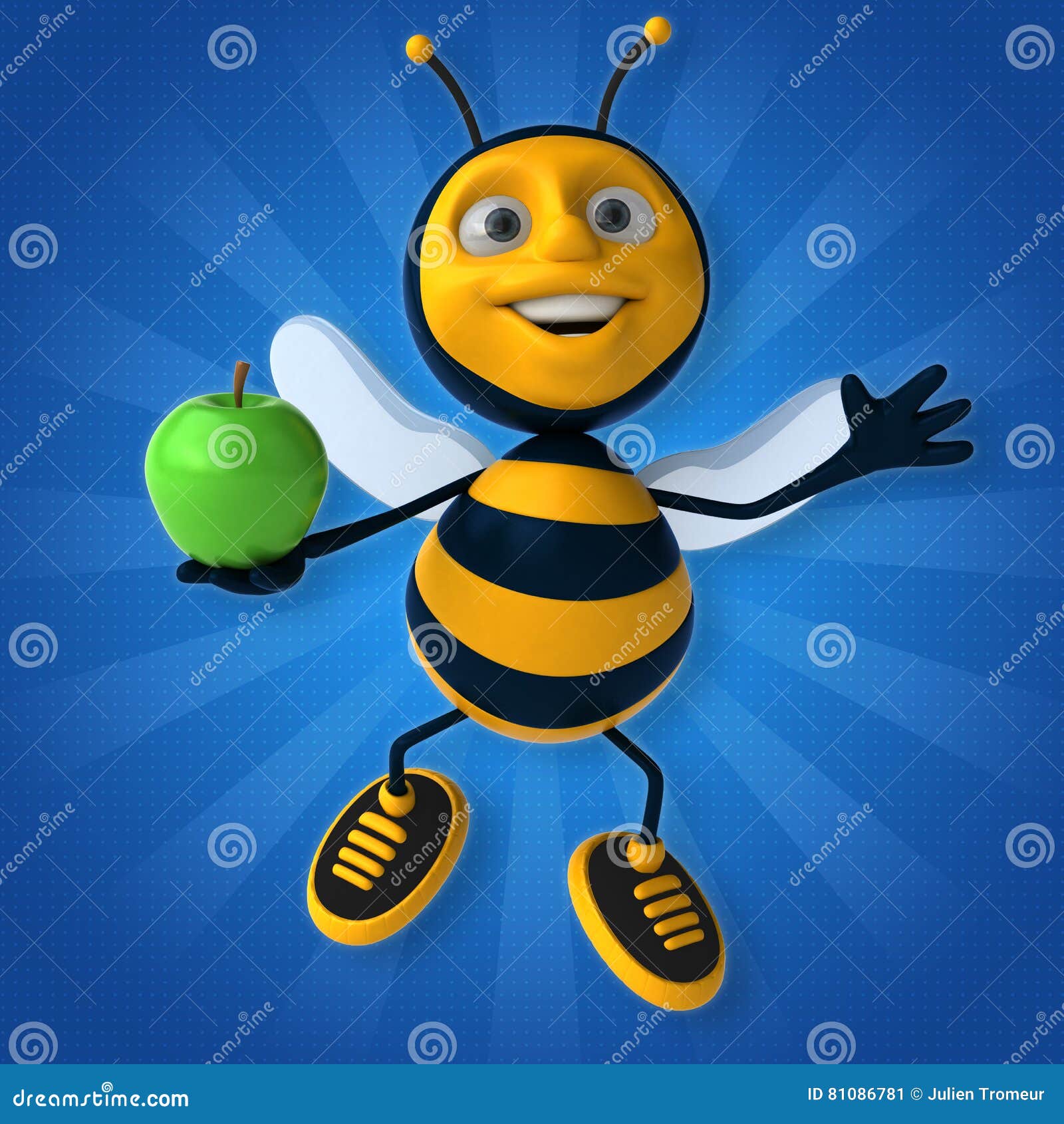 Fun bee stock illustration. Illustration of green, bees - 81086781