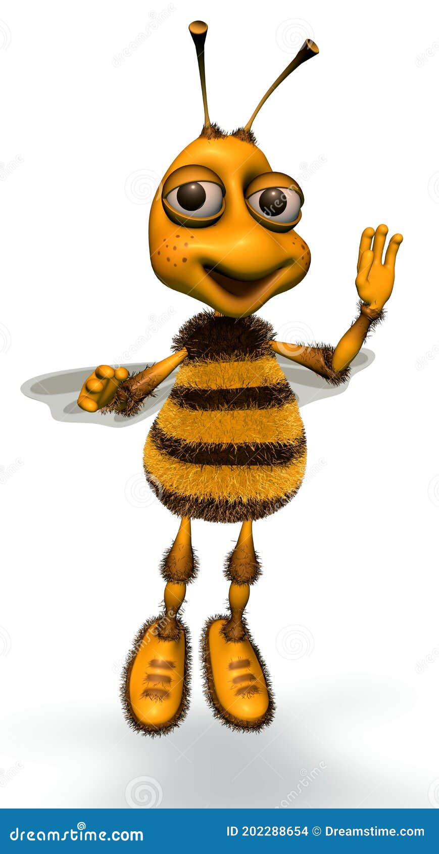 Fun Bee - Cartoon Show Happy 3D Character Stock Illustration ...