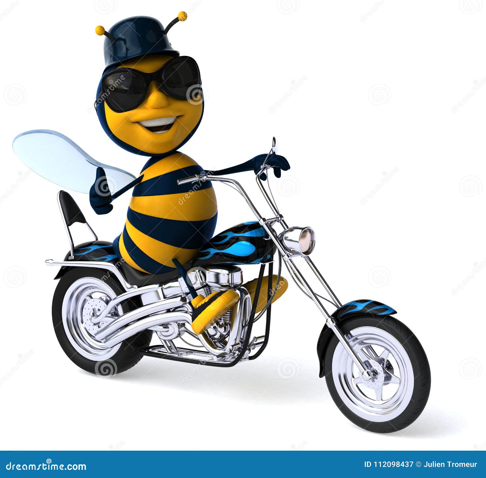 Fun bee - 3D Illustration stock illustration. Illustration of bike ...