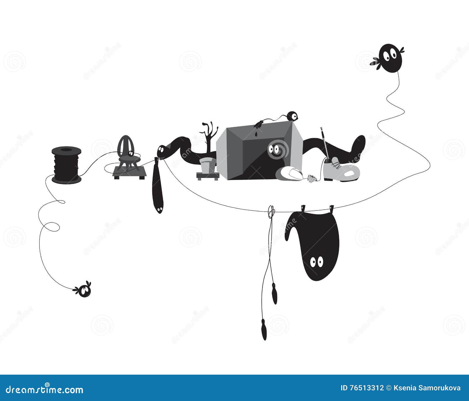 Fun being a mess of things stock vector. Illustration of vector - 76513312