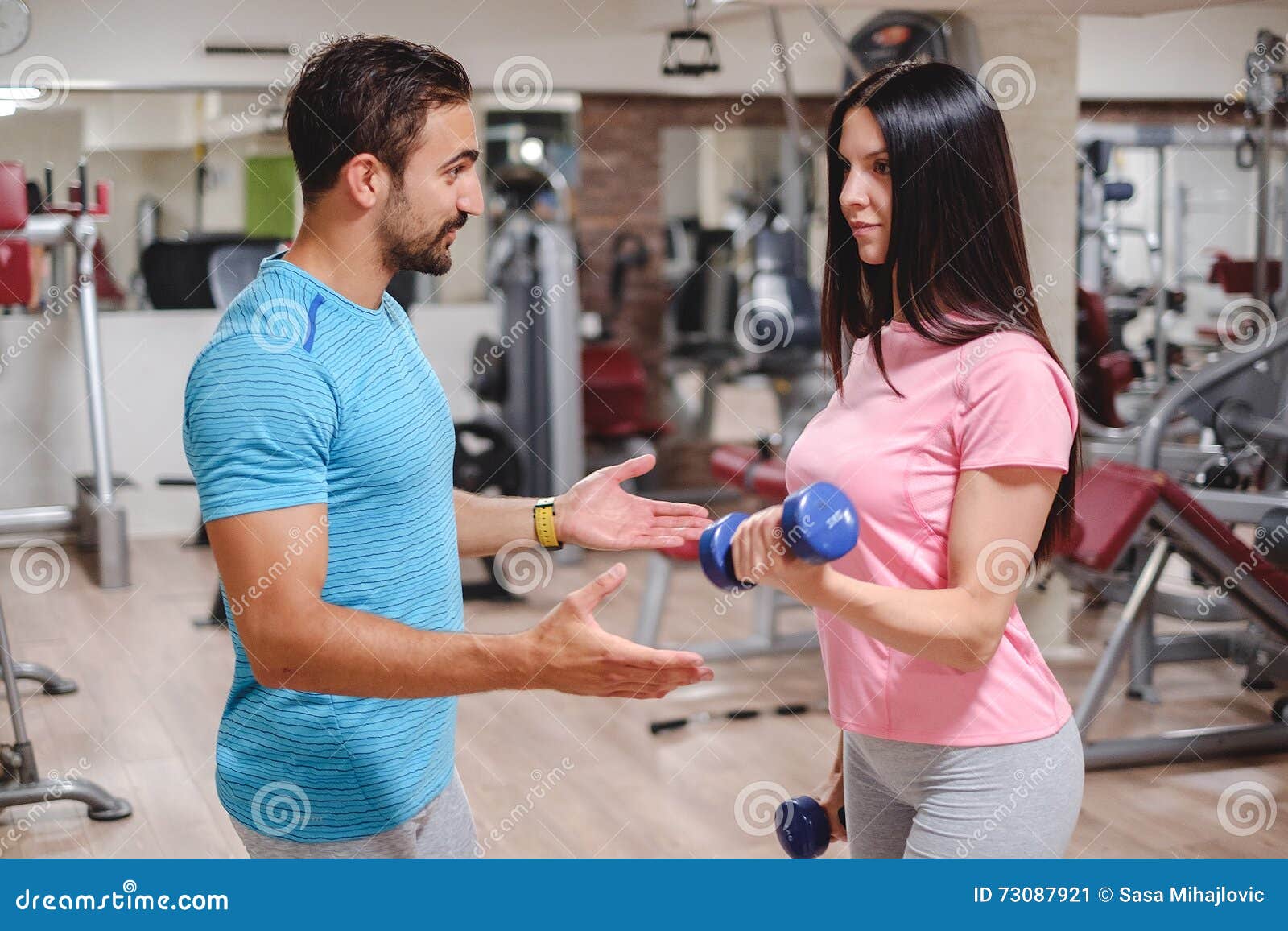 Fun Biceps Workout with Dumbbells Stock Image - Image of adult, muscle ...