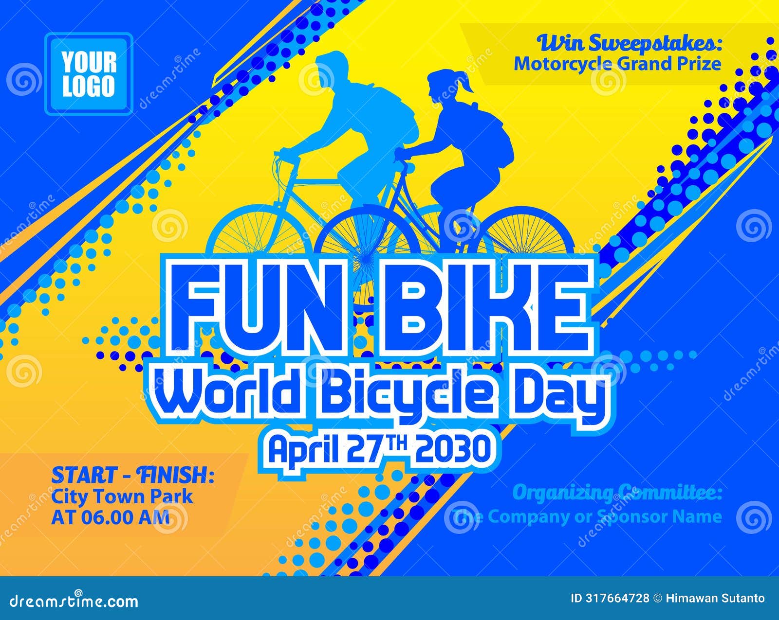 Fun Bike Grunge Backdrop. World Bike Day Stock Vector - Illustration of ...