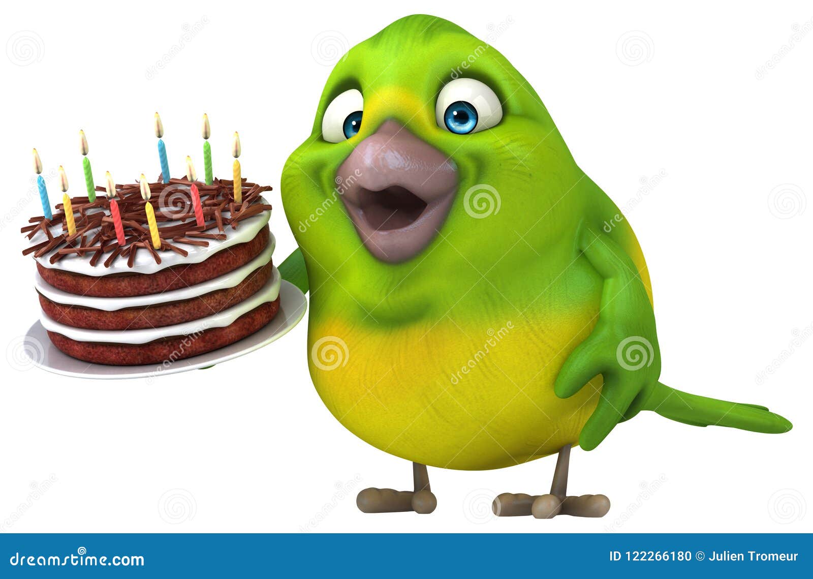 Fun bird - 3D Illustration stock illustration. Illustration of dessert ...