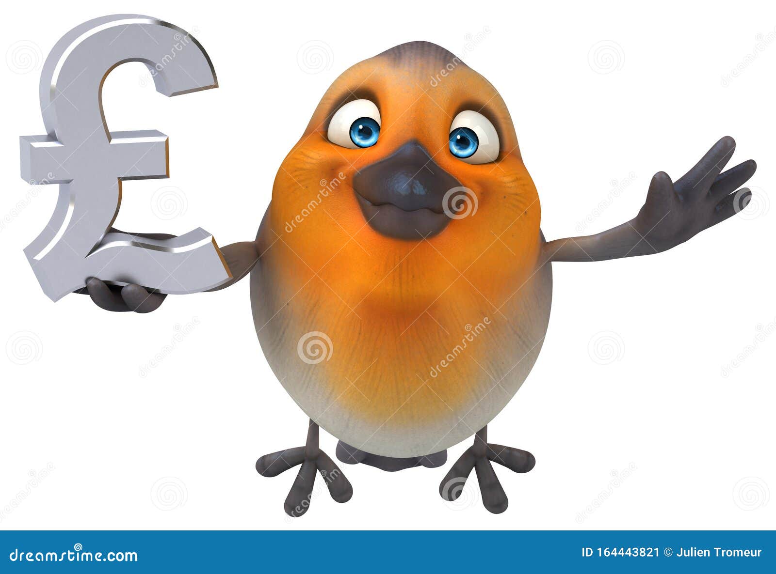 Fun bird - 3D Illustration stock illustration. Illustration of united ...