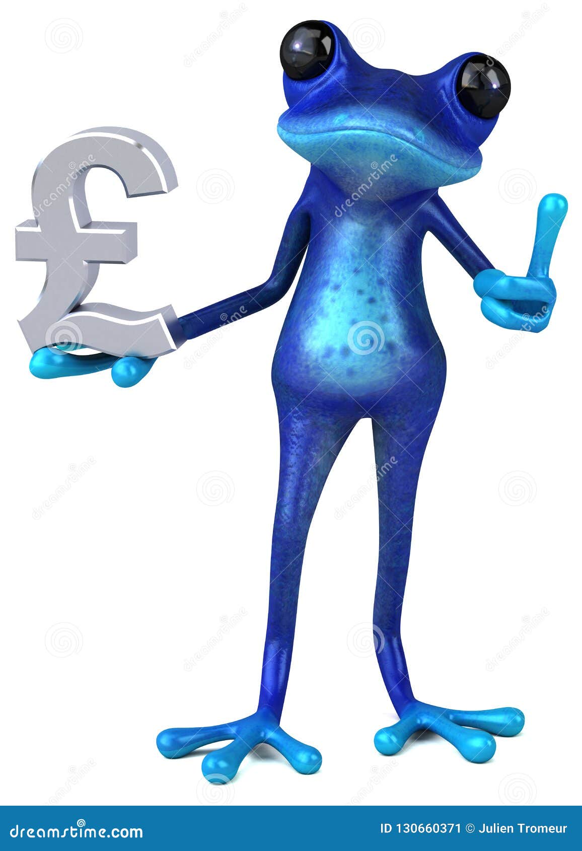 Fun Blue Frog - 3D Illustration Stock Illustration - Illustration of ...