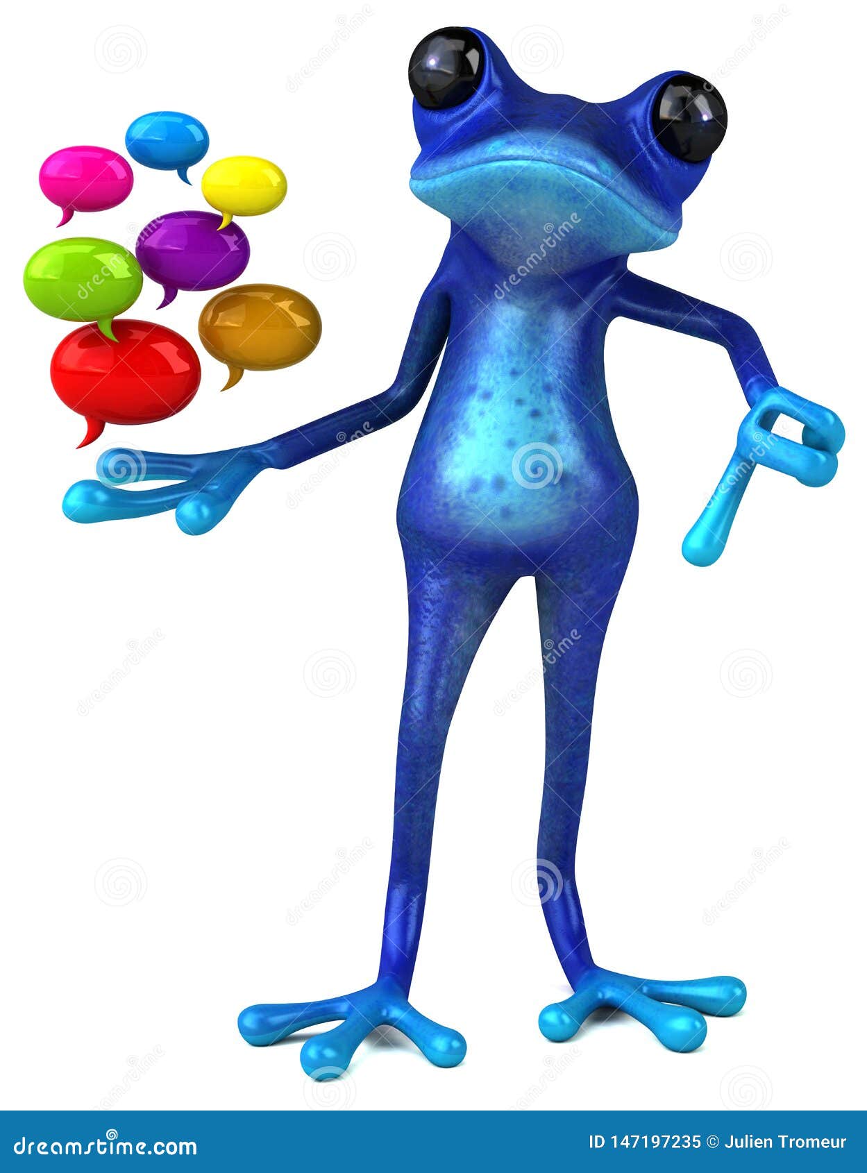 Fun Blue Frog - 3D Illustration Stock Illustration - Illustration of ...