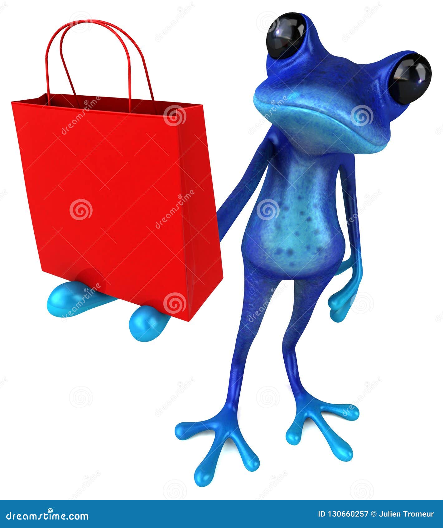 Fun Blue Frog - 3D Illustration Stock Illustration - Illustration of ...