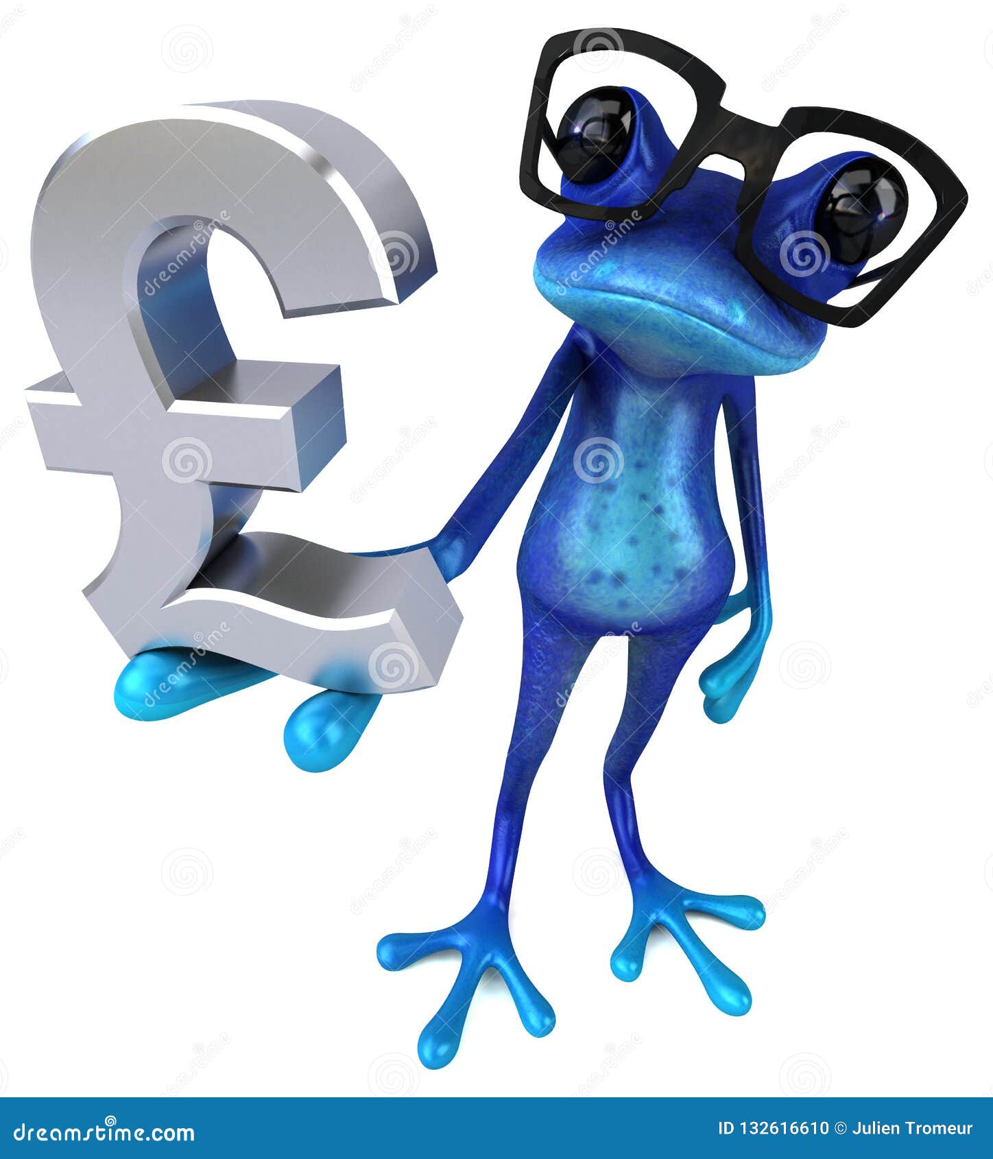 Fun Blue Frog - 3D Illustration Stock Illustration - Illustration of ...