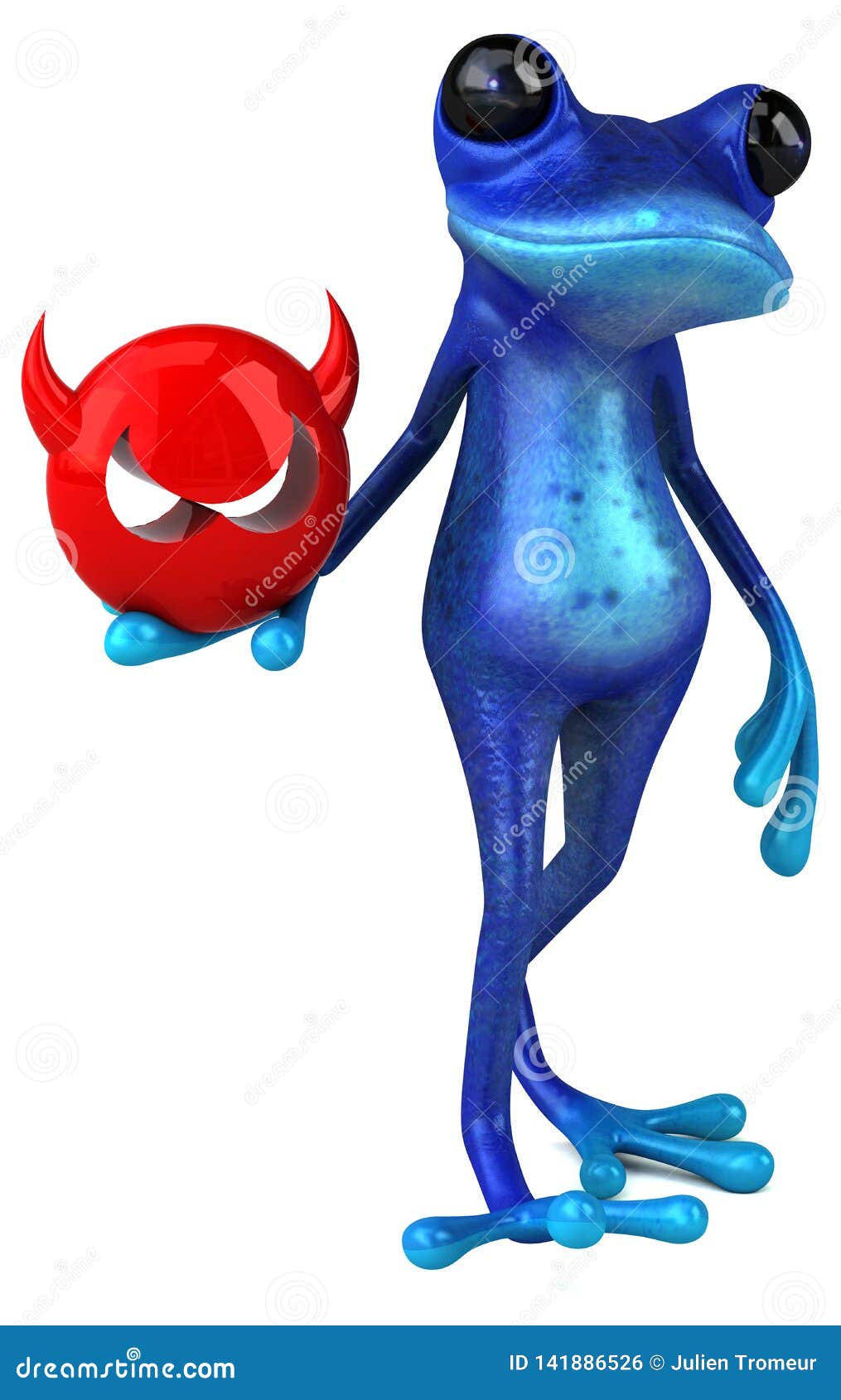 Fun Blue Frog - 3D Illustration Stock Illustration - Illustration of ...