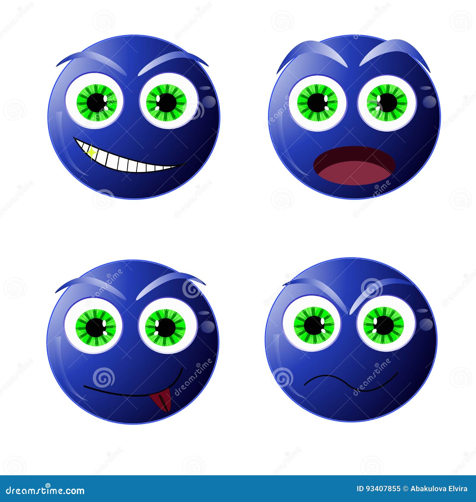 Fun Blue Smileys,vector Illustration Stock Vector - Illustration of ...