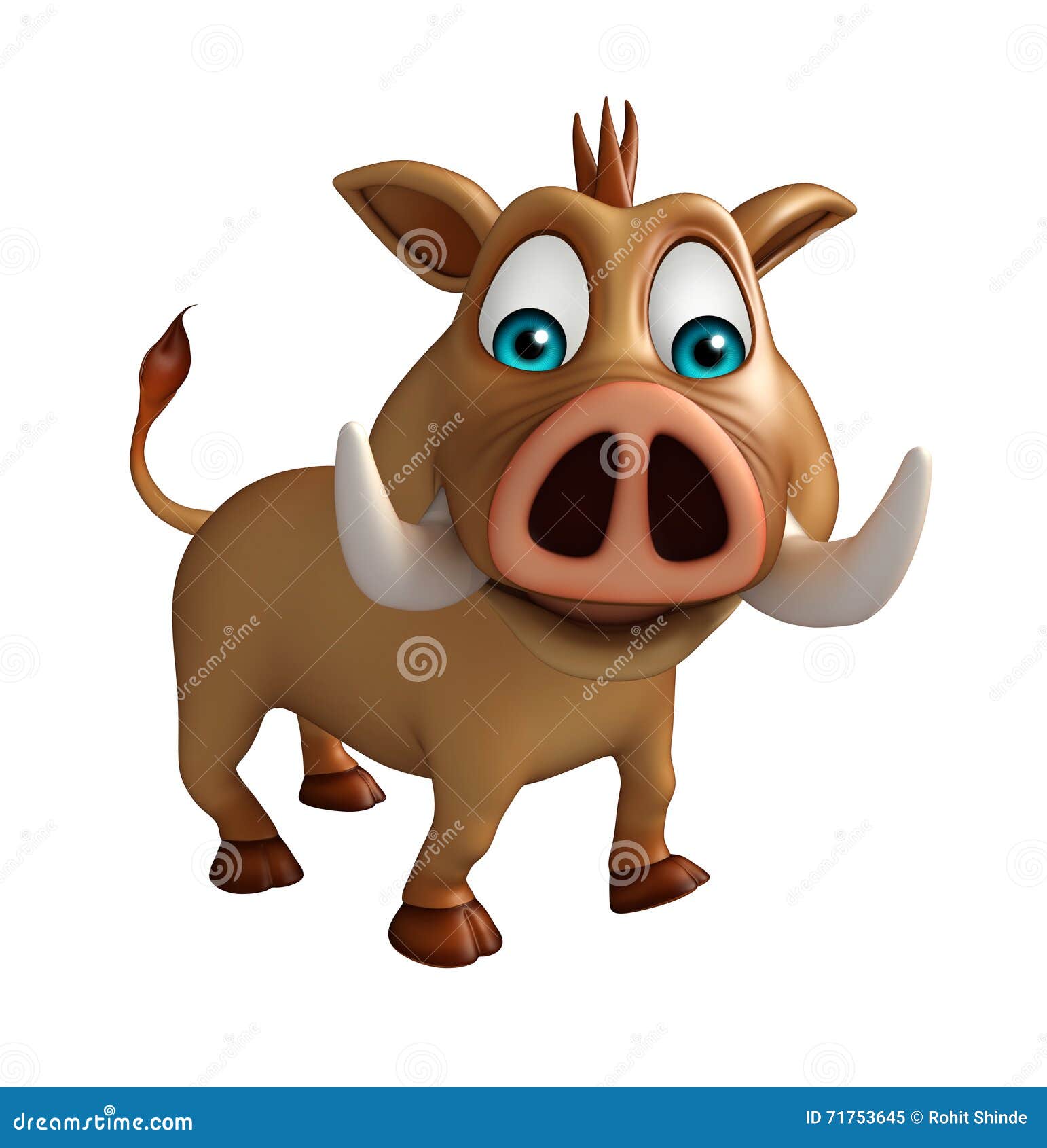 Fun Boar Cartoon Character with Job Sign Stock Illustration ...