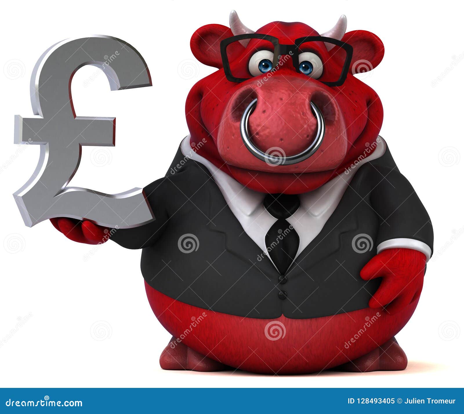 Fun bull - 3D Illustration stock illustration. Illustration of england ...