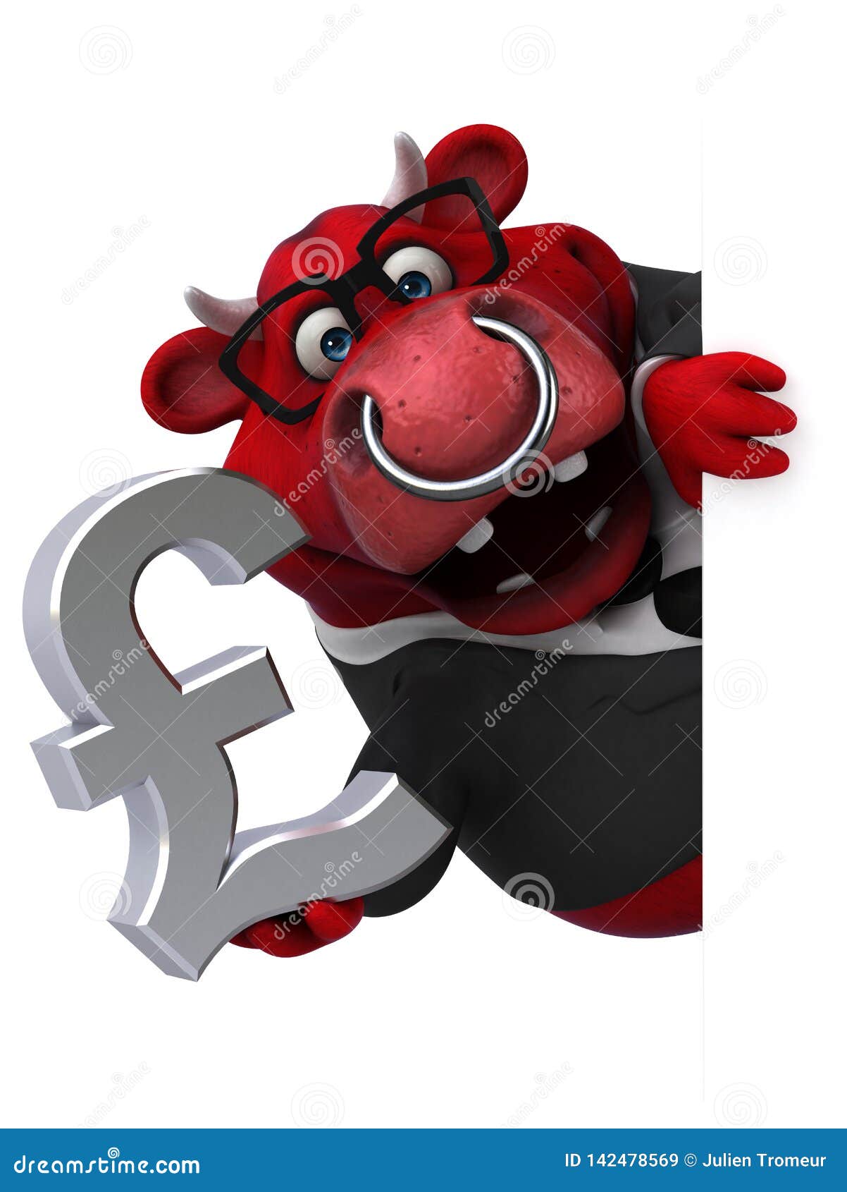 Fun bull - 3D Illustration stock illustration. Illustration of kingdom ...