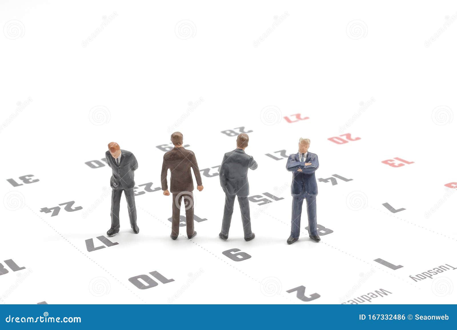 A Fun of Business Man Looking at Calender Stock Photo - Image of ...