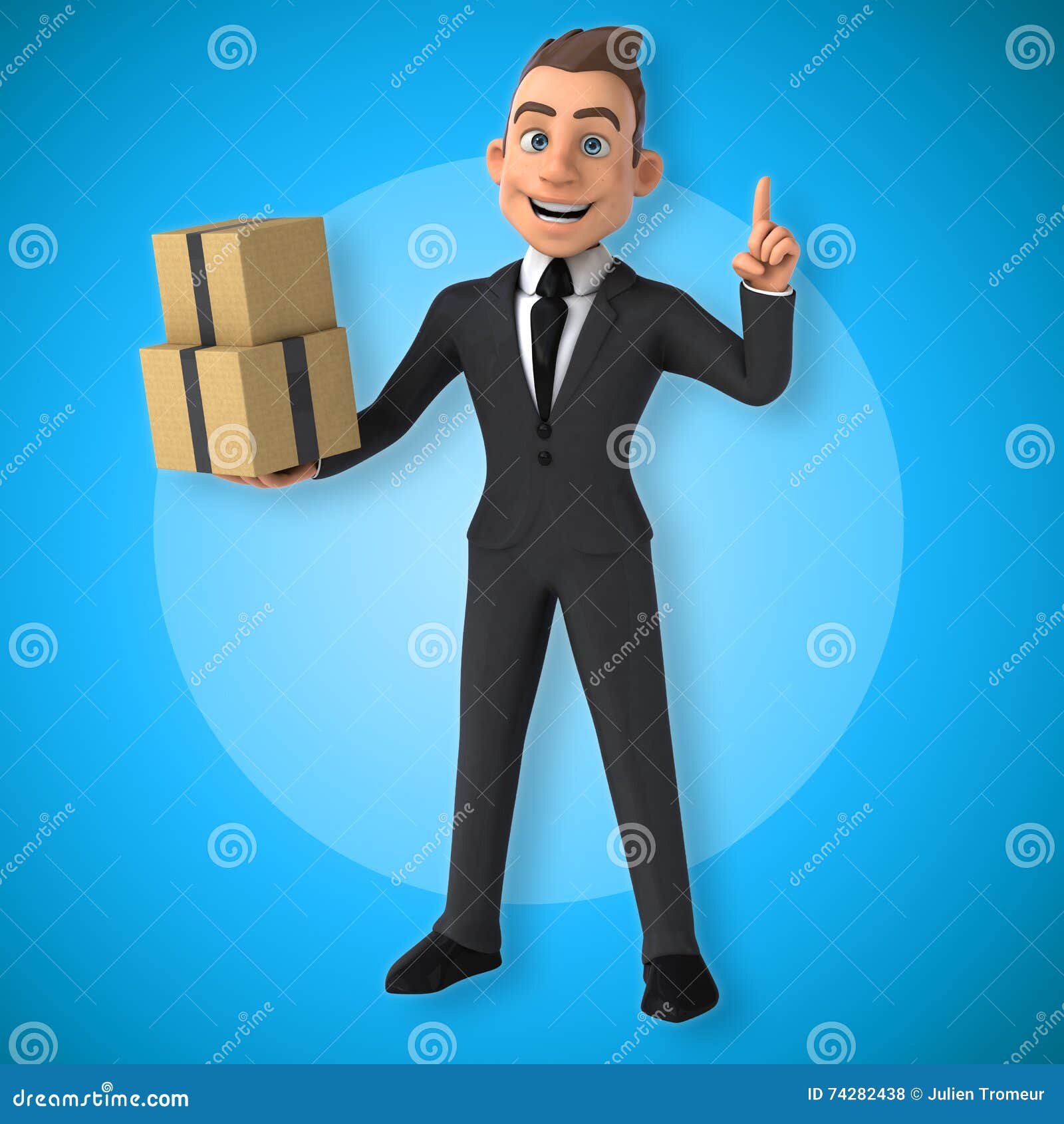 Fun businessman stock illustration. Illustration of success - 74282438