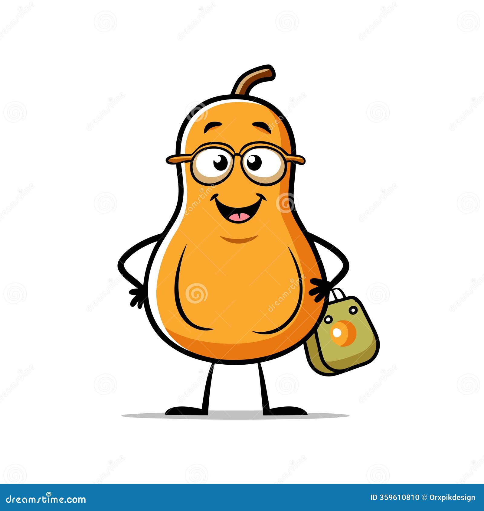 Fun Butternut Squash and Bird Stock Illustration - Illustration of ...