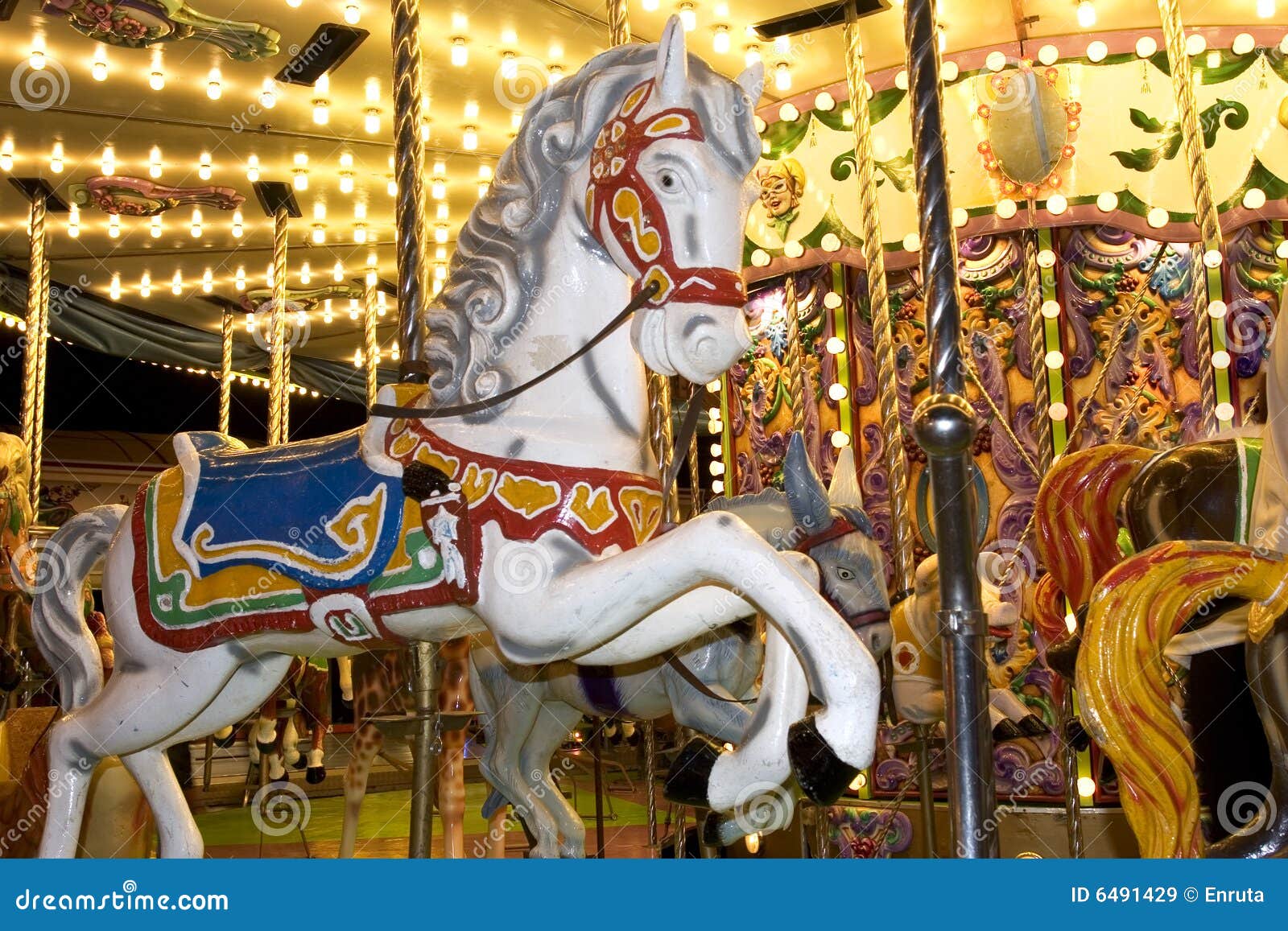 Fun carousel stock image. Image of horse, race, enjoy - 6491429